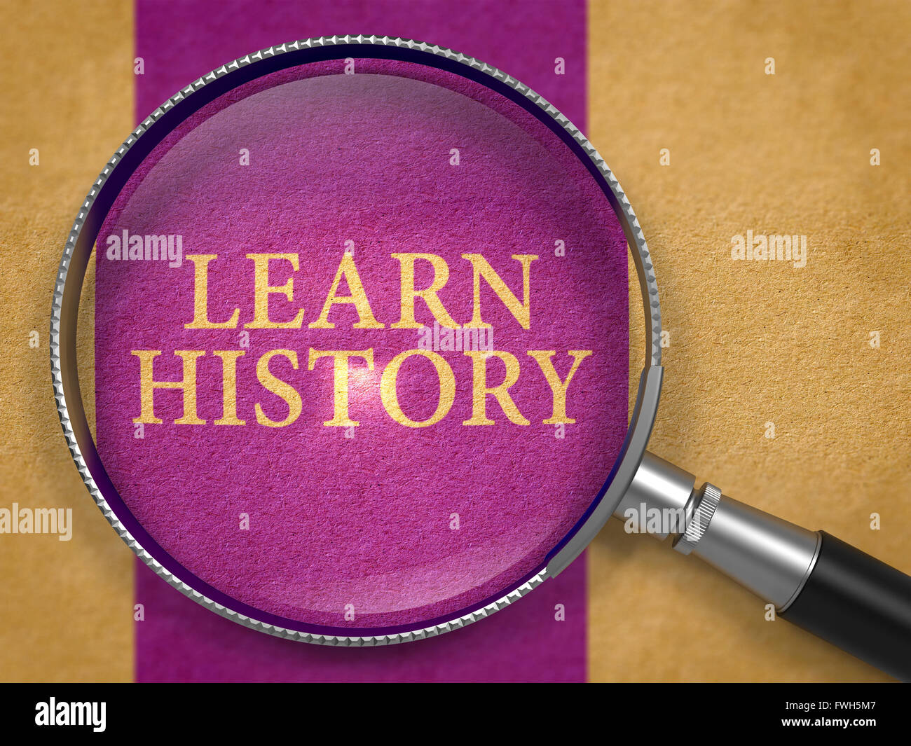 Learn History through Magnifying Glass Stock Photo - Alamy
