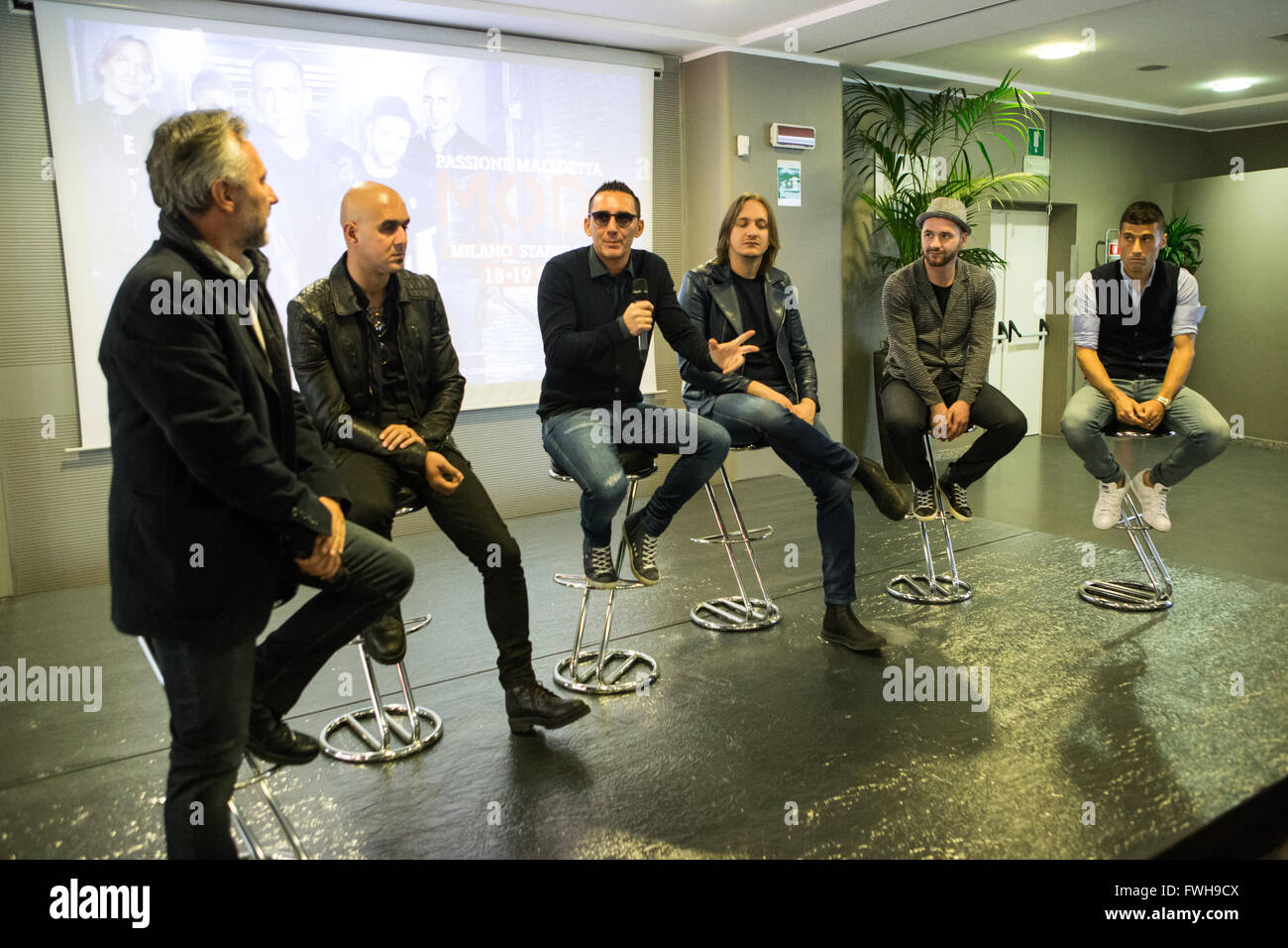 Milan Italy. 05th April 2016. The Italian pop rock band MODÀ at the ...