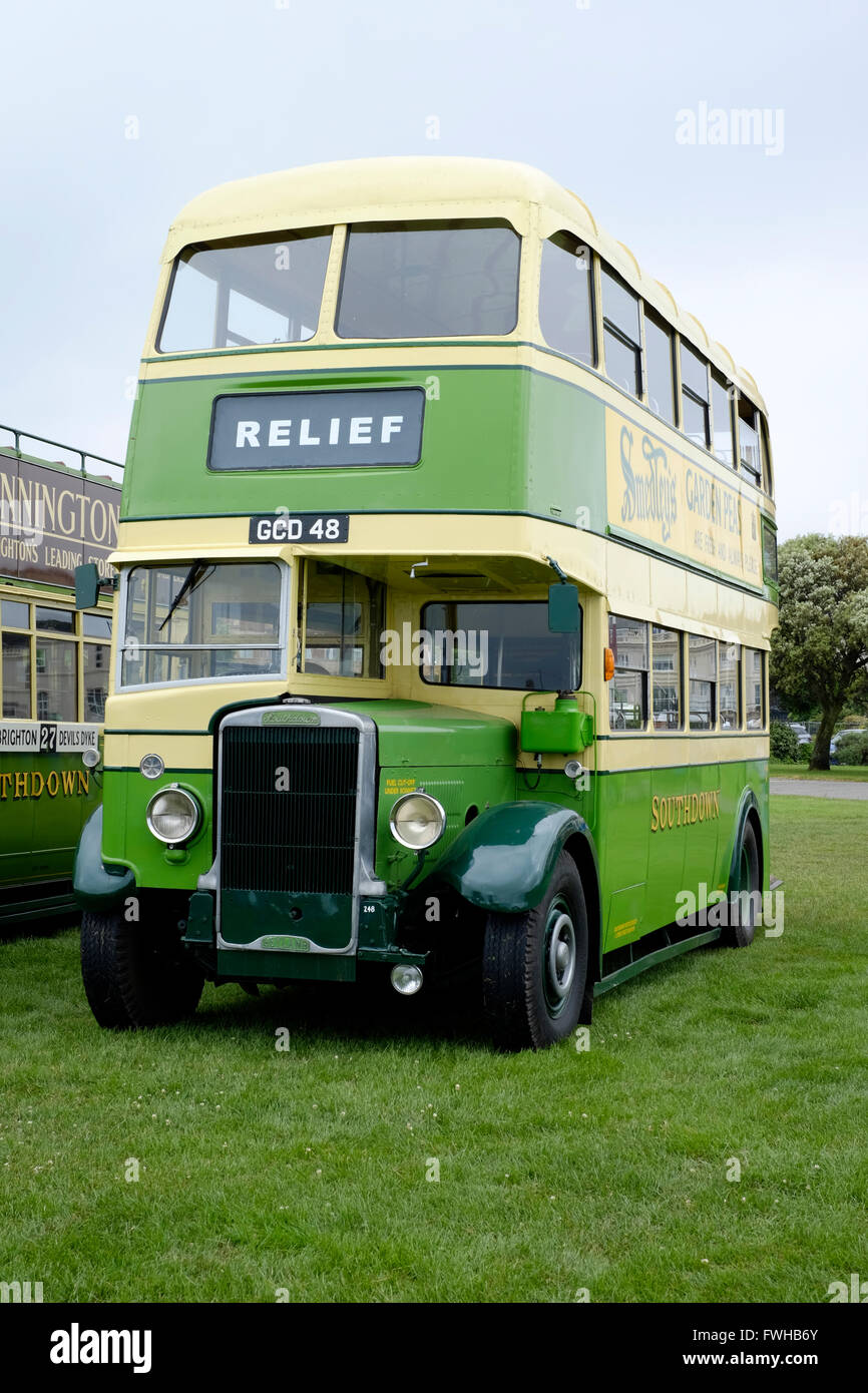 one of the many vehicles at a show of classic vintage buses southsea ...