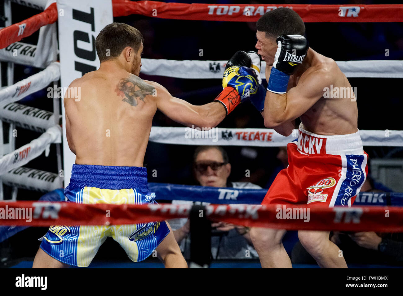 New York, New York, USA. 11th June, 2016. ROMAN MARTINEZ (red and blue ...