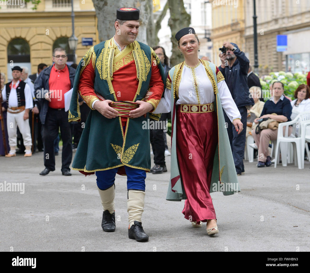 Zagreb, Croatia. 12th June, 2016. Participants dressed in Montenegrin ...