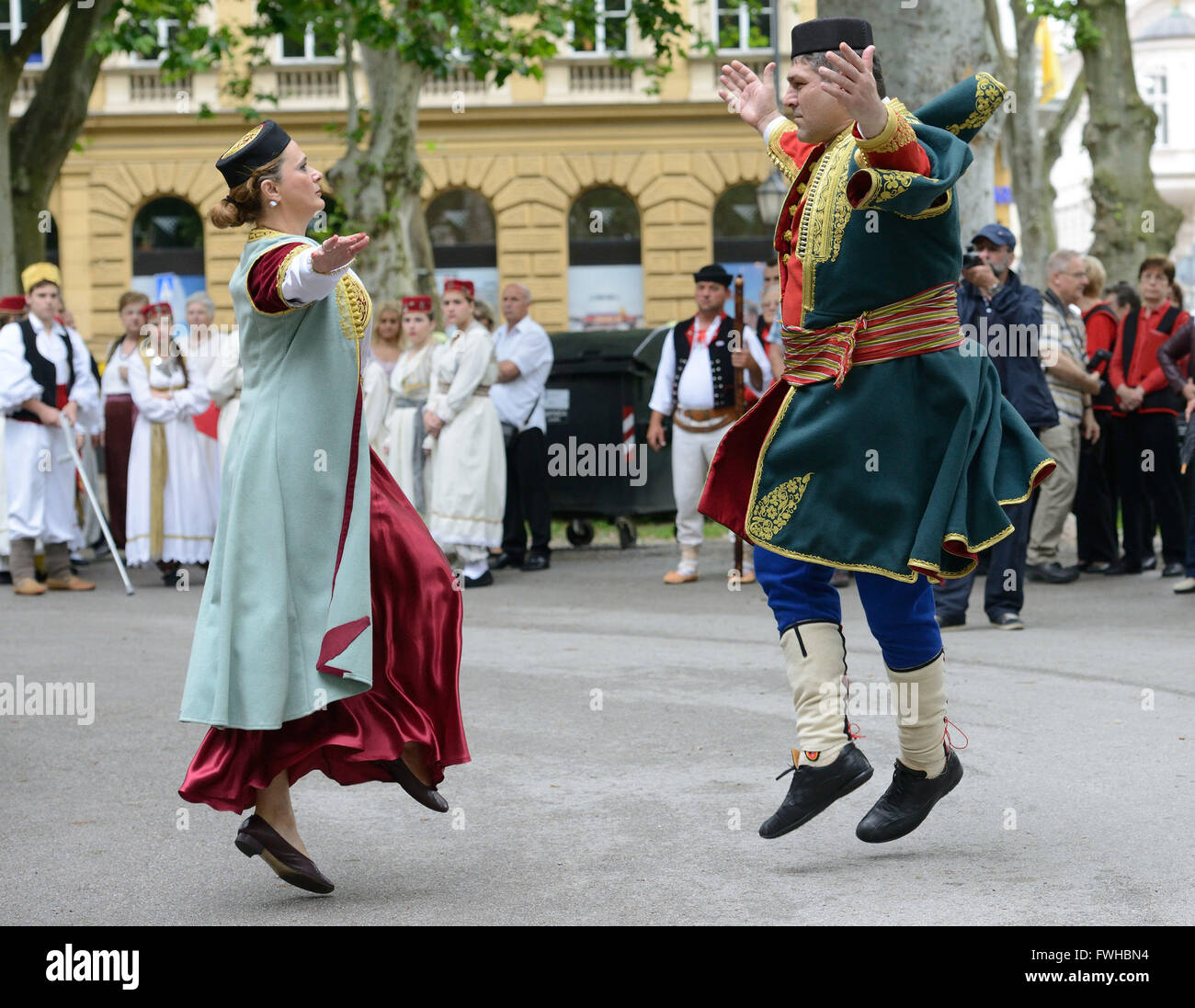 Zagreb, Croatia. 12th June, 2016. Participants dressed in Montenegrin ...