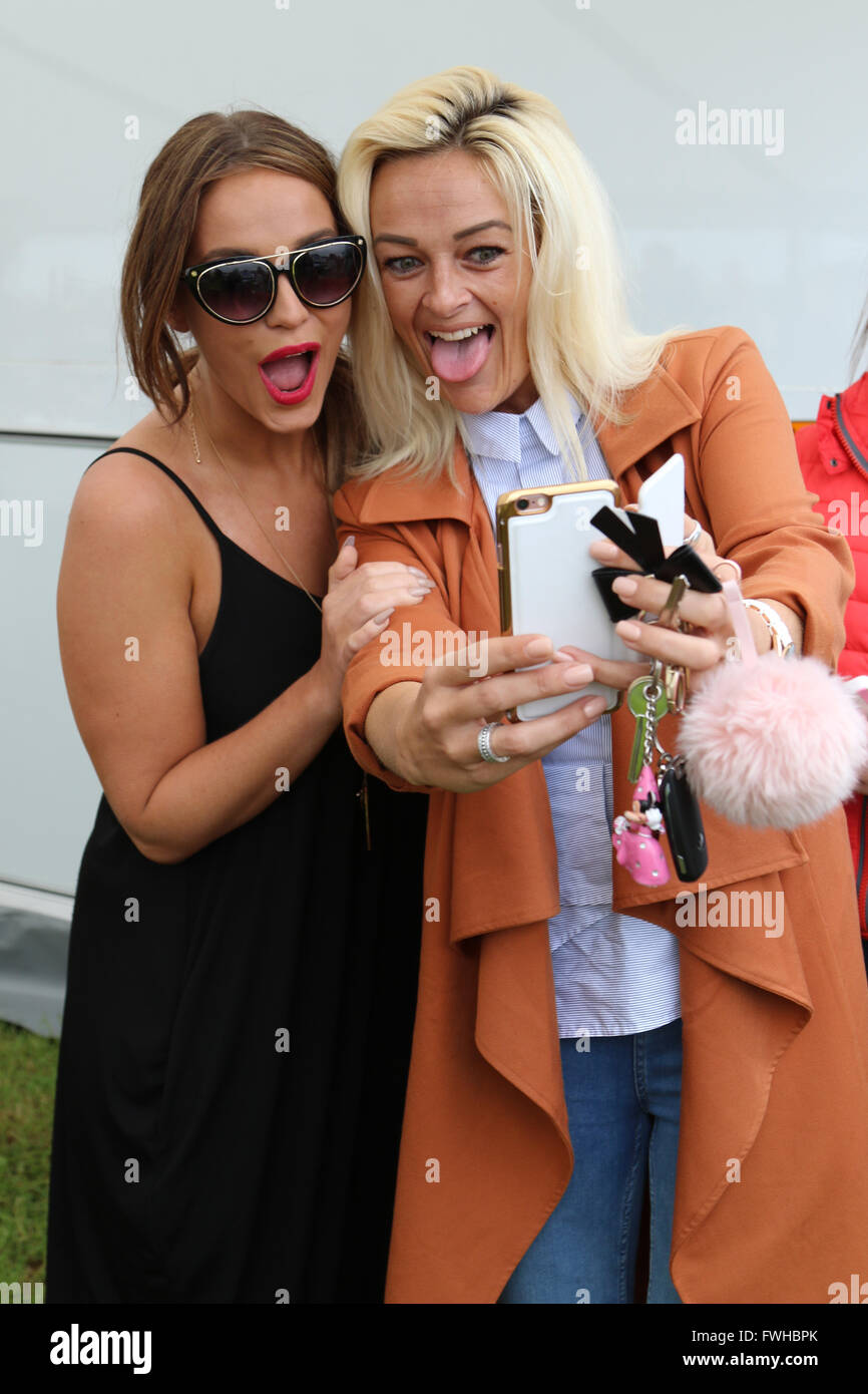 Darlington, UK. 12th June, 2016. Vicky Pattison taking selfies with ...