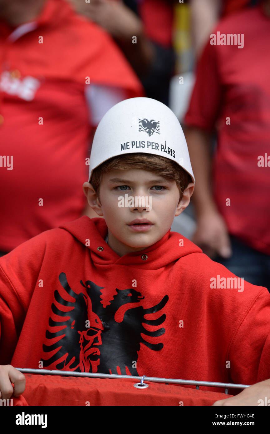Lens, France. 11th June, 2016. Albania fans (ALB) Football/Soccer ...