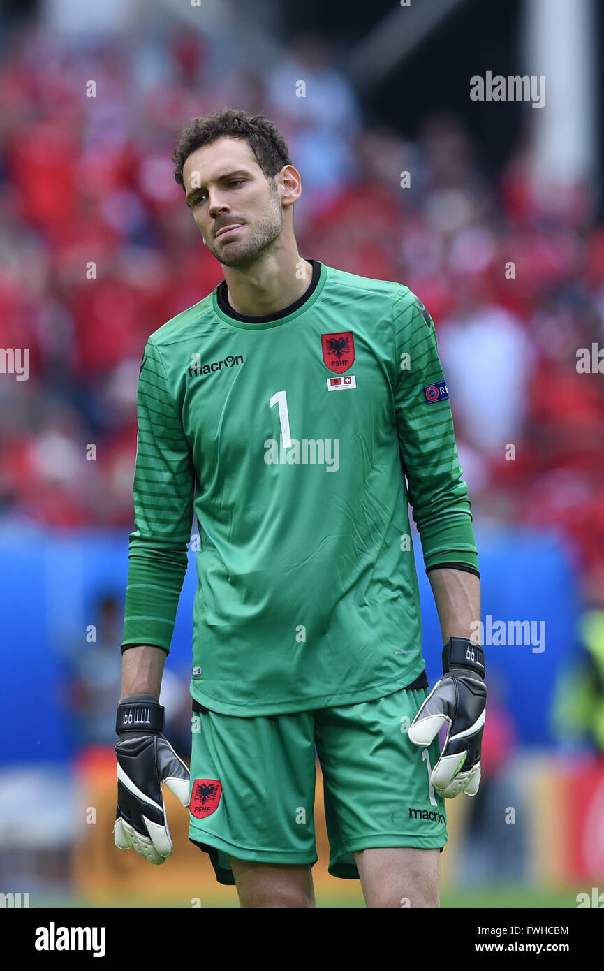 Lens, France. 11th June, 2016. Etrit Berisha (ALB) Football/Soccer ...