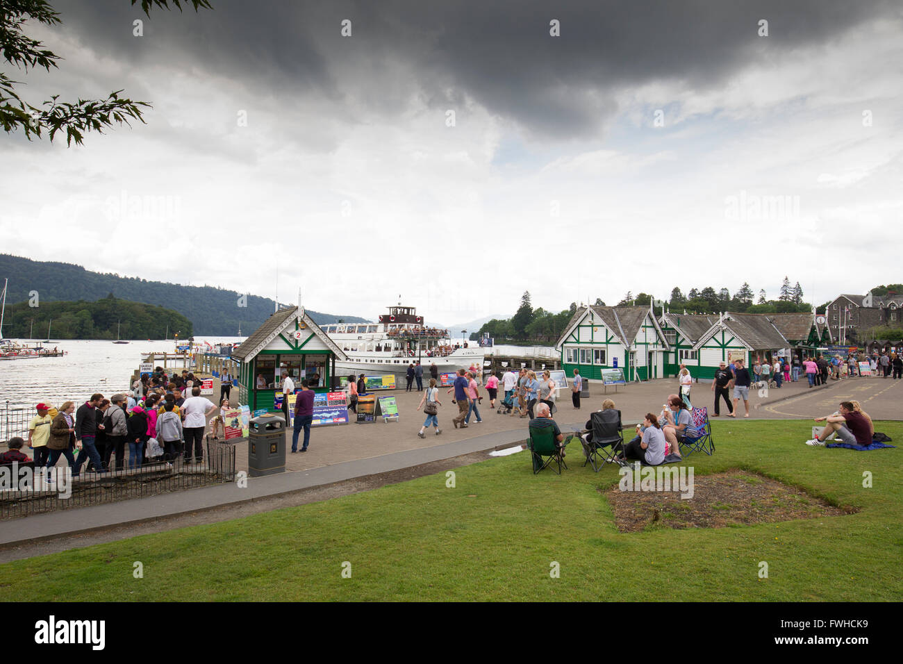 Lake Windermere, UK. 12th June, 2016. UK Weather: Hot cloudy day ...