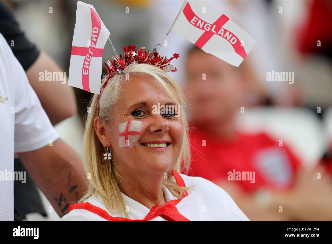 ENGLAND FAN WEARING FLAGS ENGLAND V RUSSIA ENGLAND V RUSSIA, EURO 2016 ...
