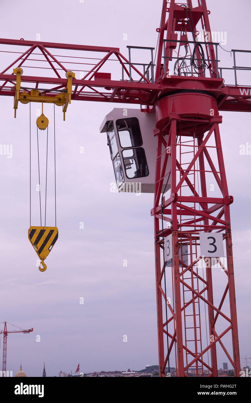 Close up of a crane´s cabin Stock Photo - Alamy