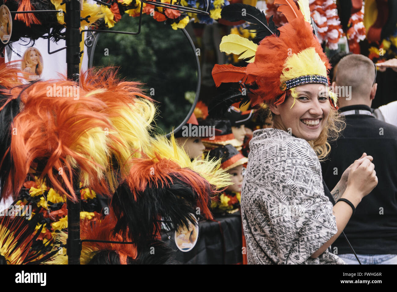 Berlin, Germany. 12th June, 2016. German football fans in a fan zone in ...