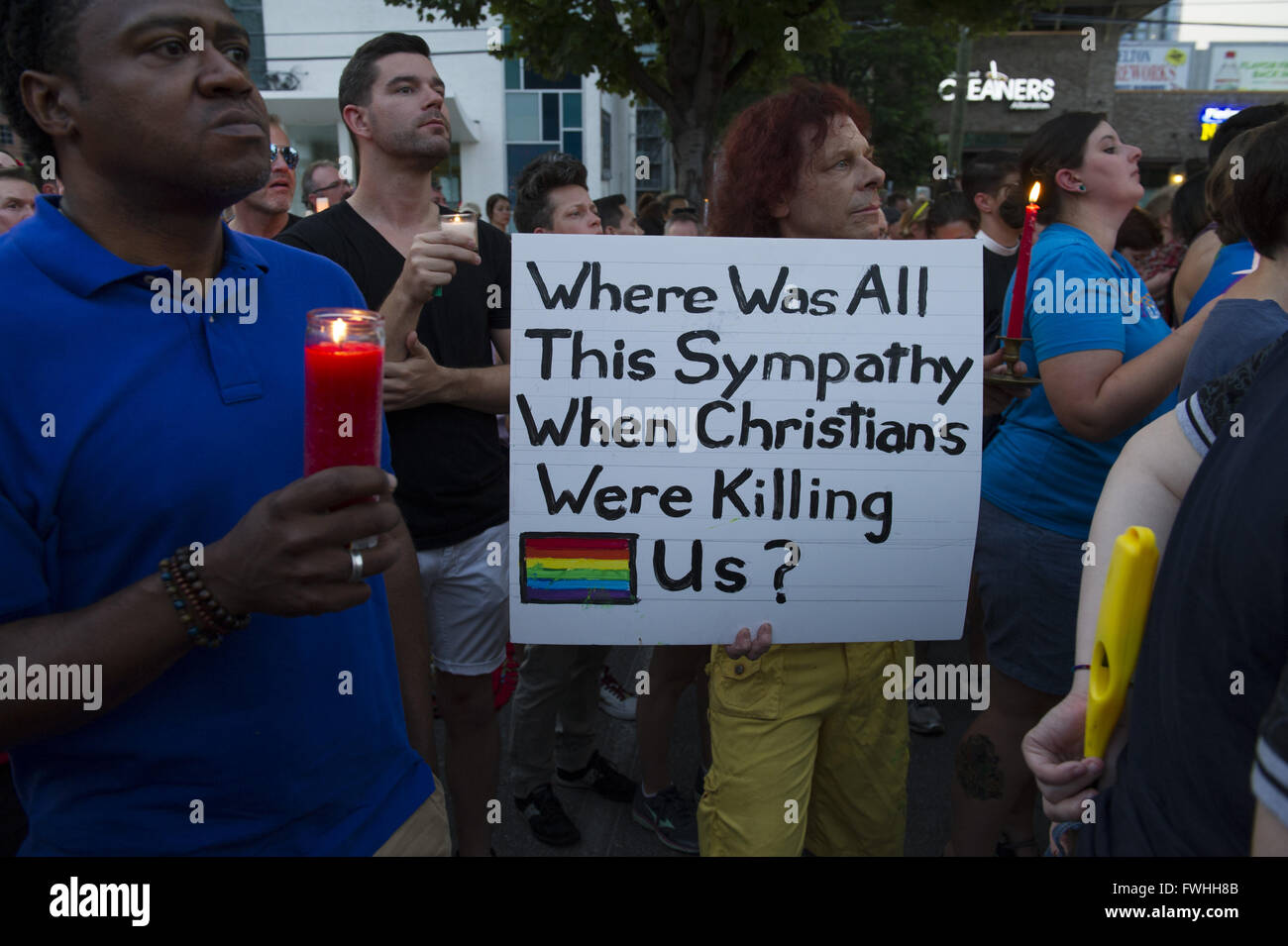 Atlanta, GA, USA. 12th June, 2016. LGBT community gathers in city's ...