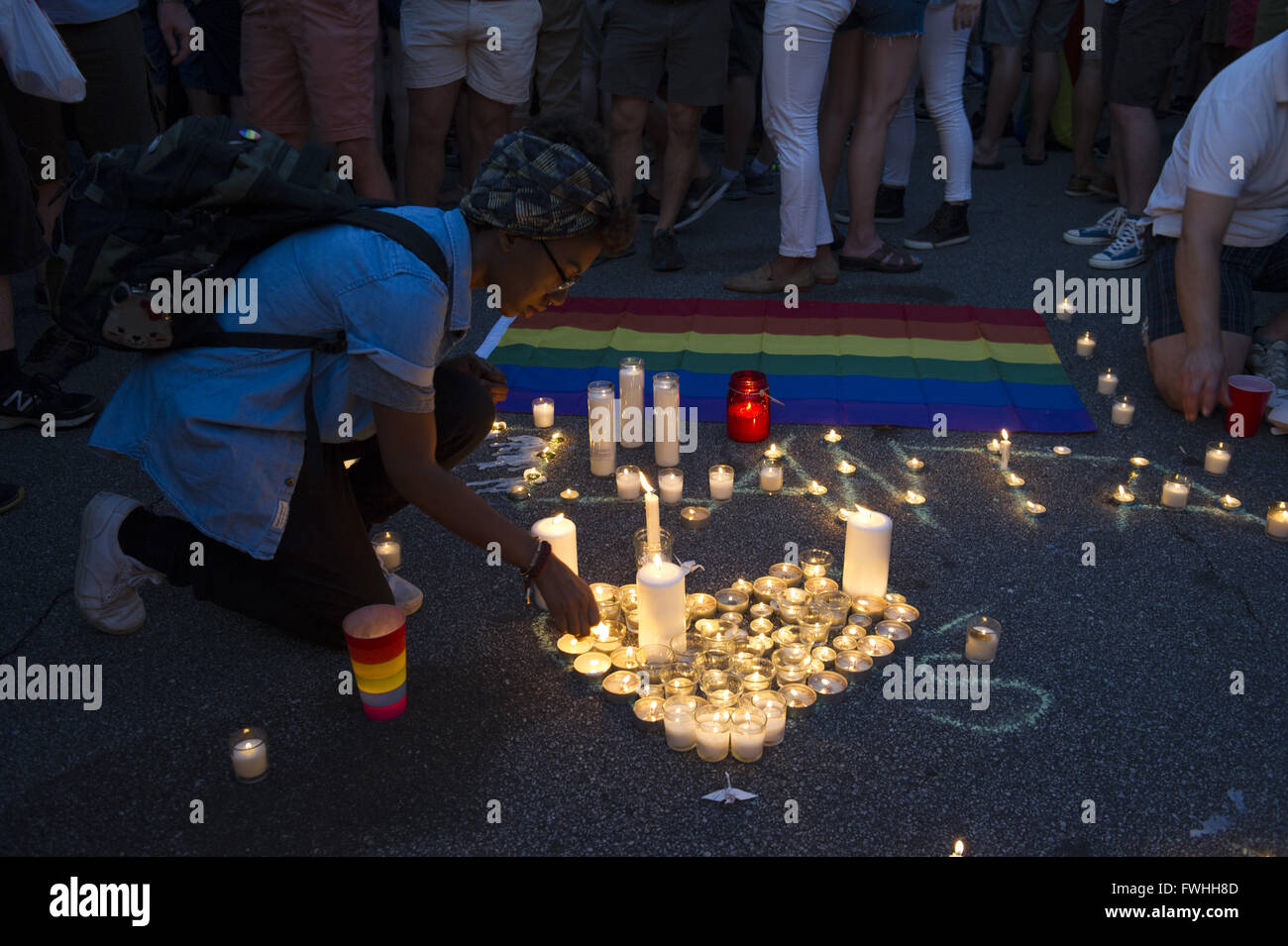 Atlanta, GA, USA. 12th June, 2016. LGBT community gathers in city's ...