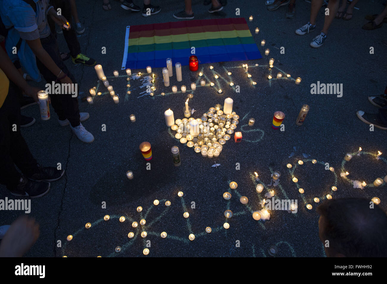 Atlanta, GA, USA. 12th June, 2016. LGBT community gathers in city's ...