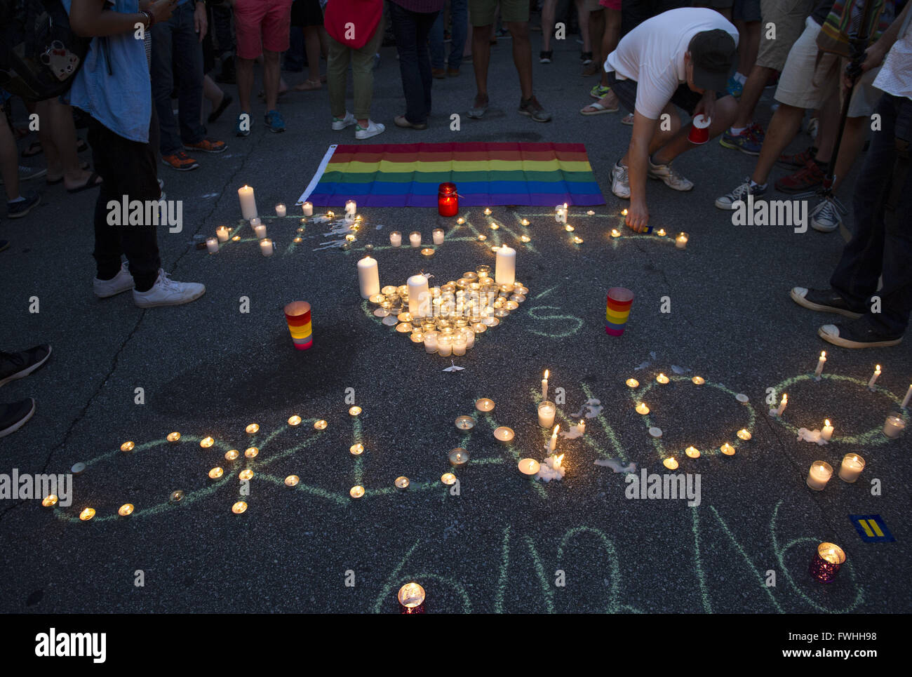Atlanta, GA, USA. 12th June, 2016. LGBT community gathers in city's ...
