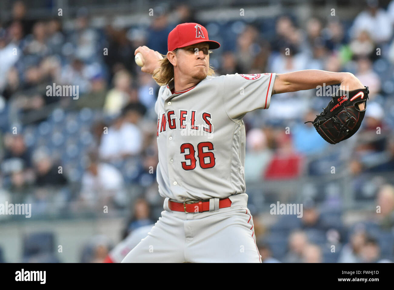 the Bronx, New York, USA. 8th June, 2016. Jered Weaver (Angels), JUNE 8 ...