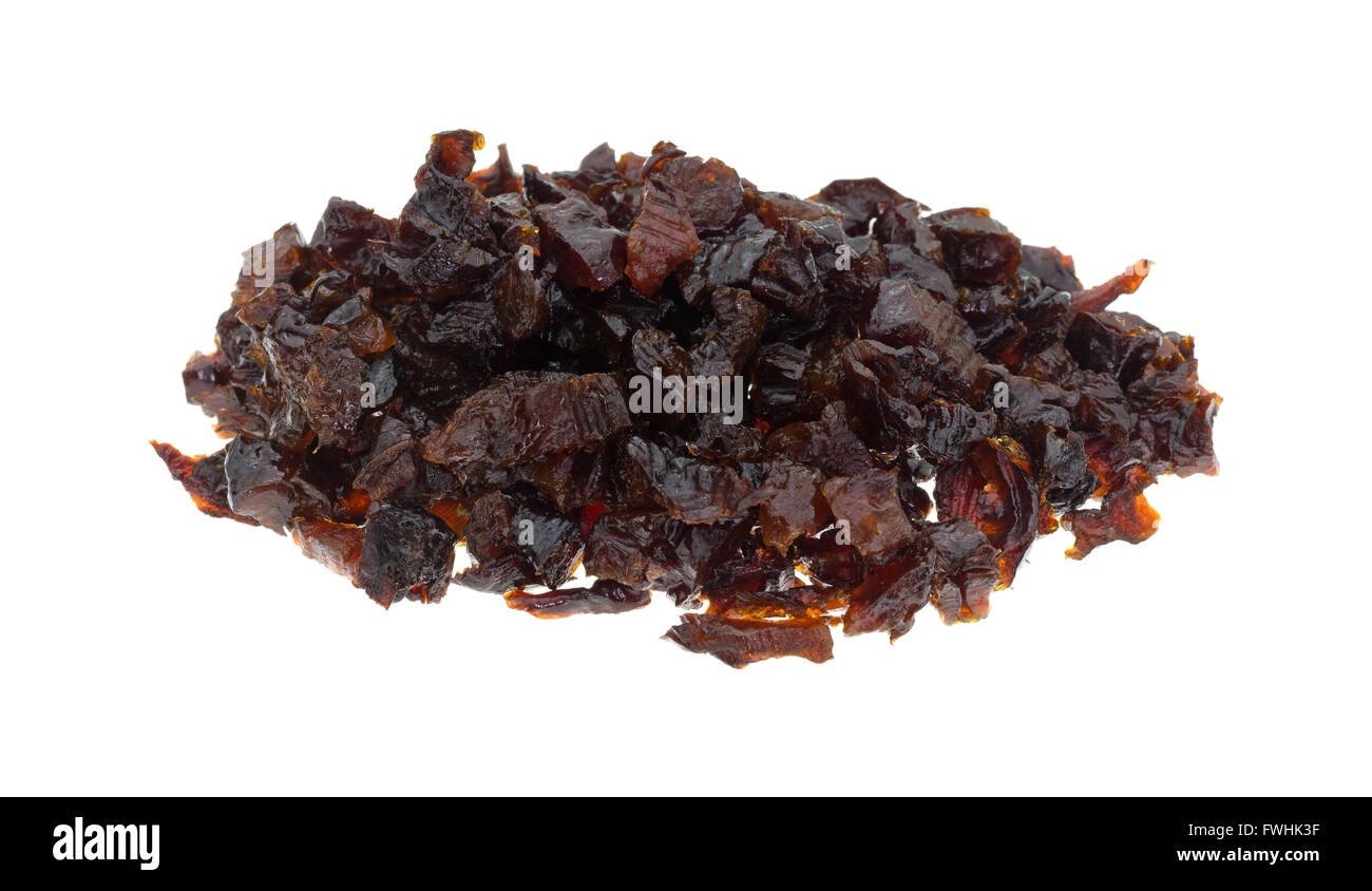 A portion of diced prunes isolated on a white background Stock Photo ...