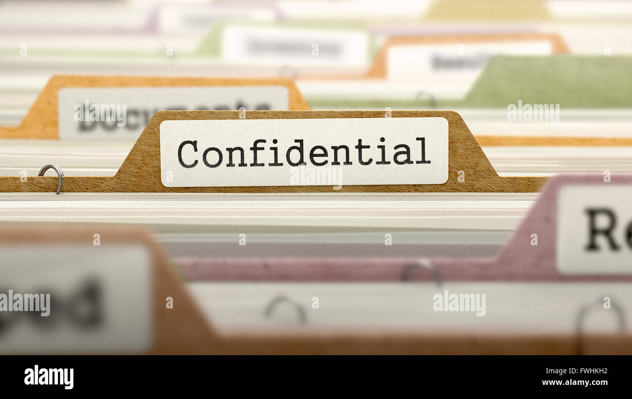 File Folder Labeled as Confidential Stock Photo - Alamy