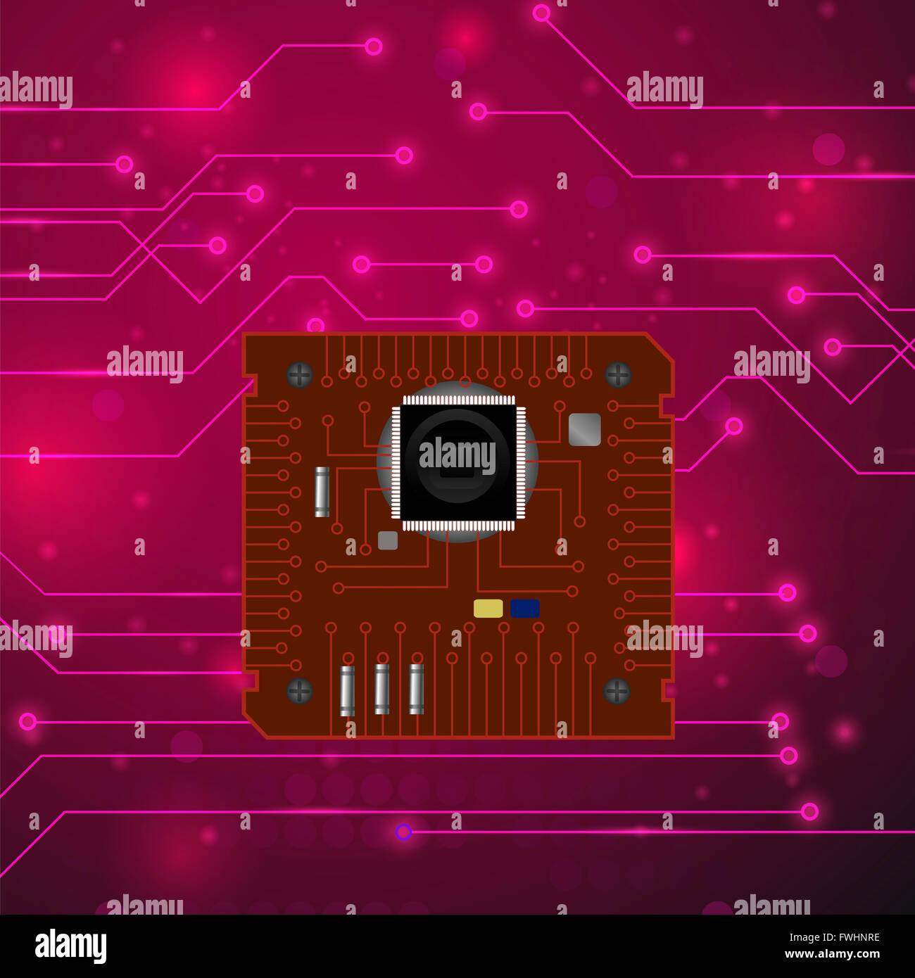 Modern Computer Technology Red Background Stock Photo - Alamy