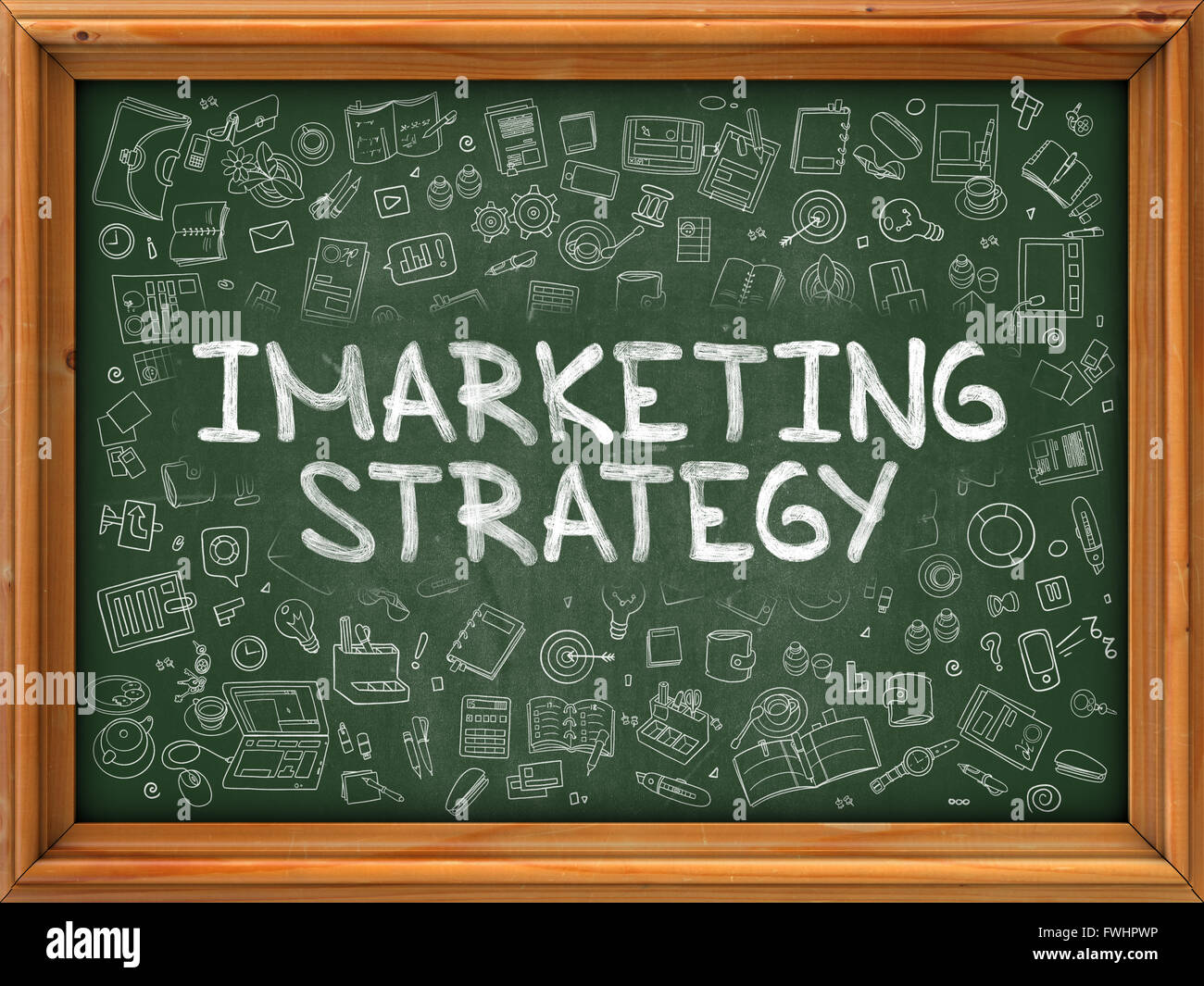 Hand Drawn Imarketing Strategy on Green Chalkboard Stock Photo - Alamy