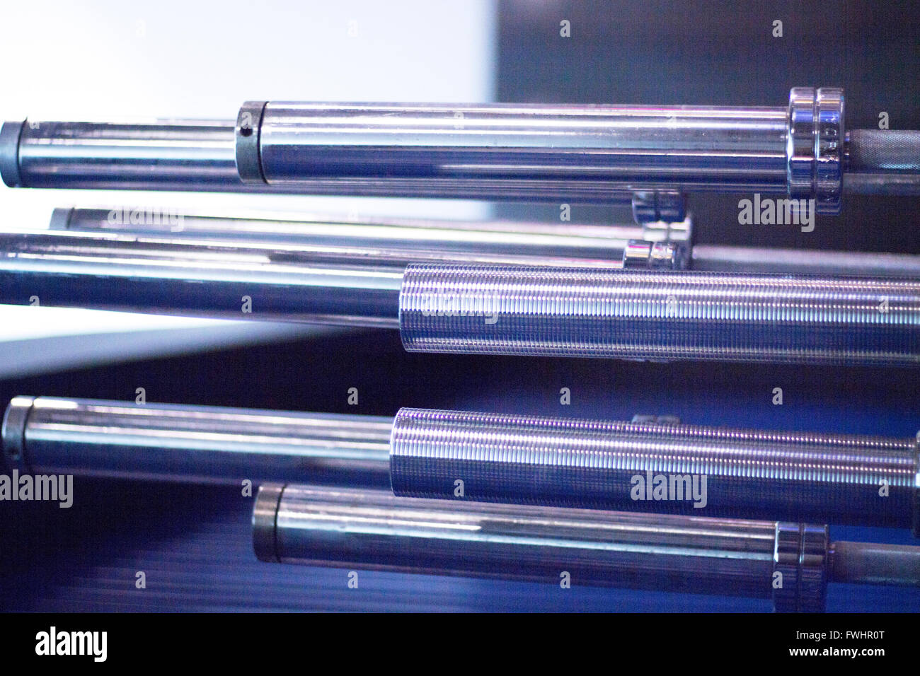 Olympic metal barbells in crossfit, bodybuilding and weight training ...