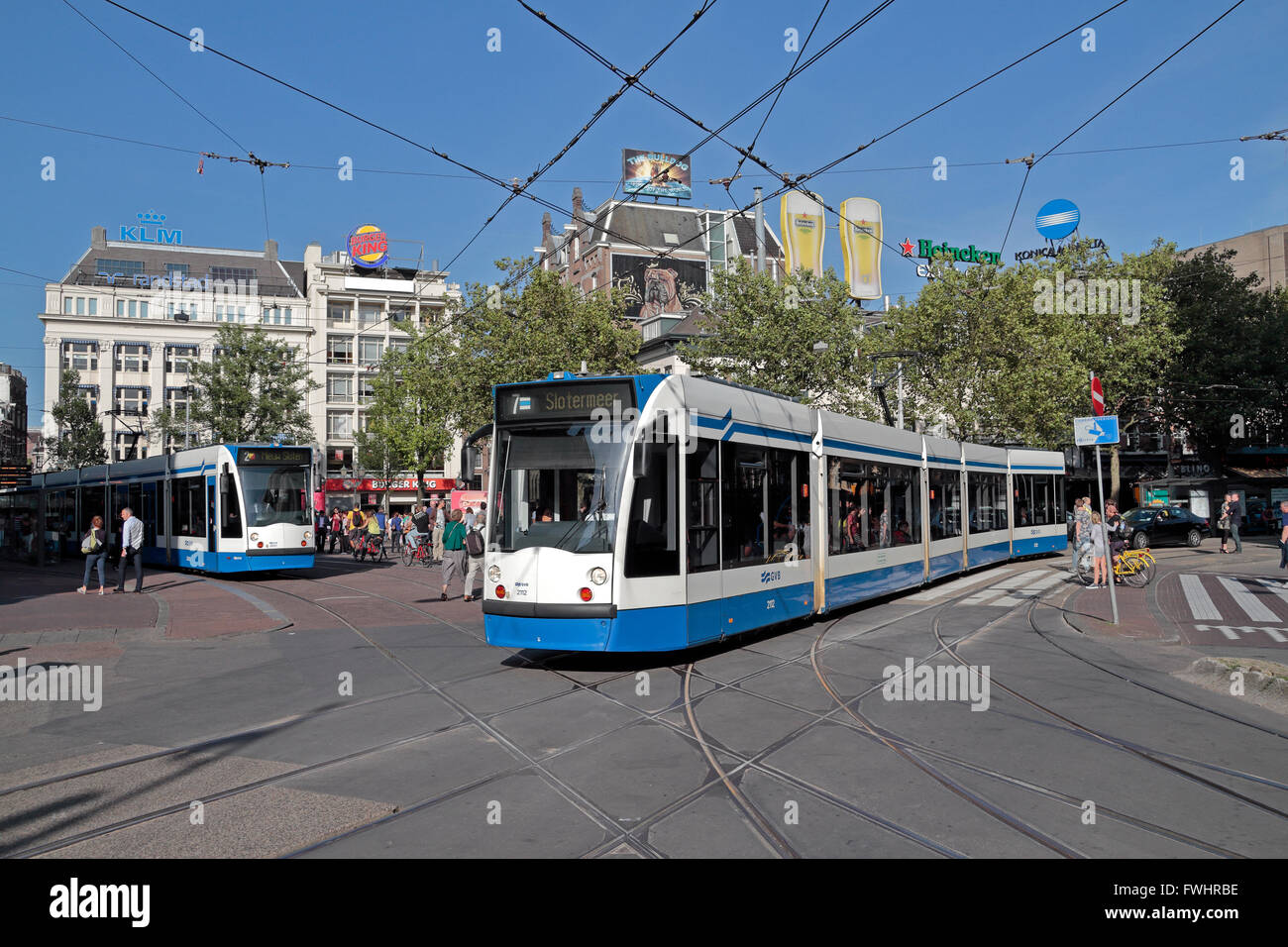 Trams on Leidseplein in Amsterdam, Netherlands Stock Photo - Alamy