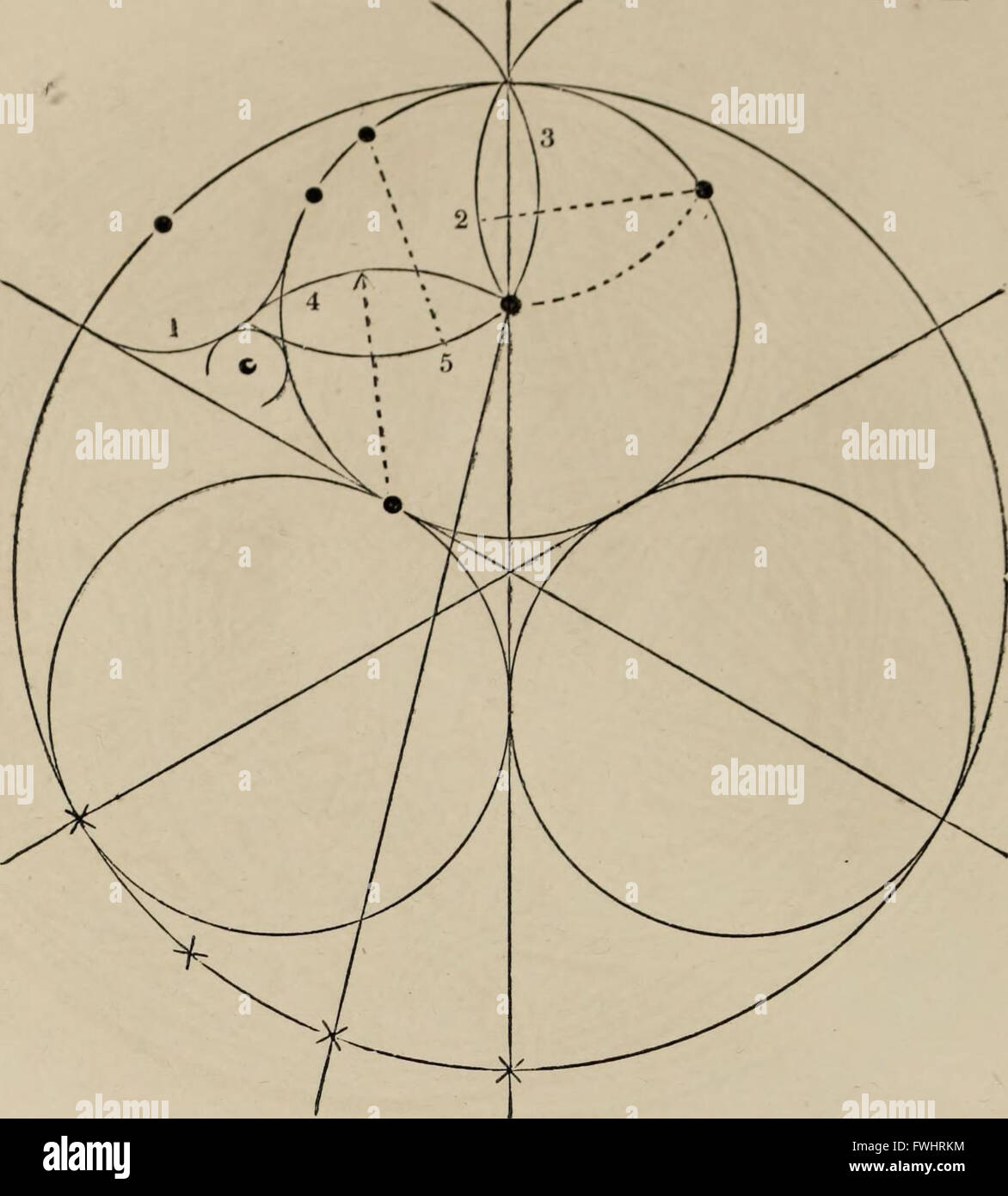 A study from 1851 exploring geometric tracery designs, focusing on ...