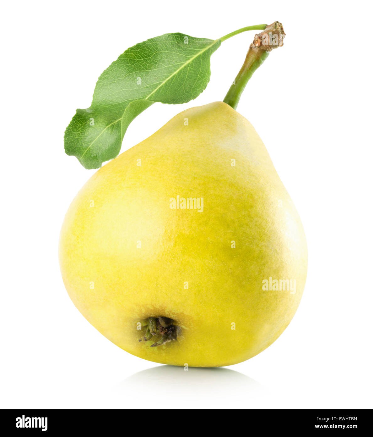 yellow pear isolated on the white background Stock Photo - Alamy