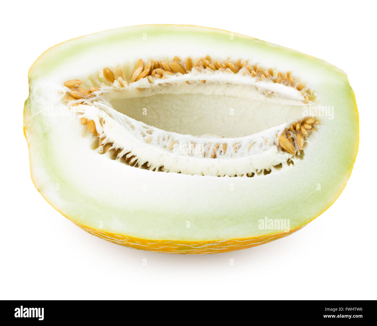 half of melon isolated on the white background Stock Photo - Alamy