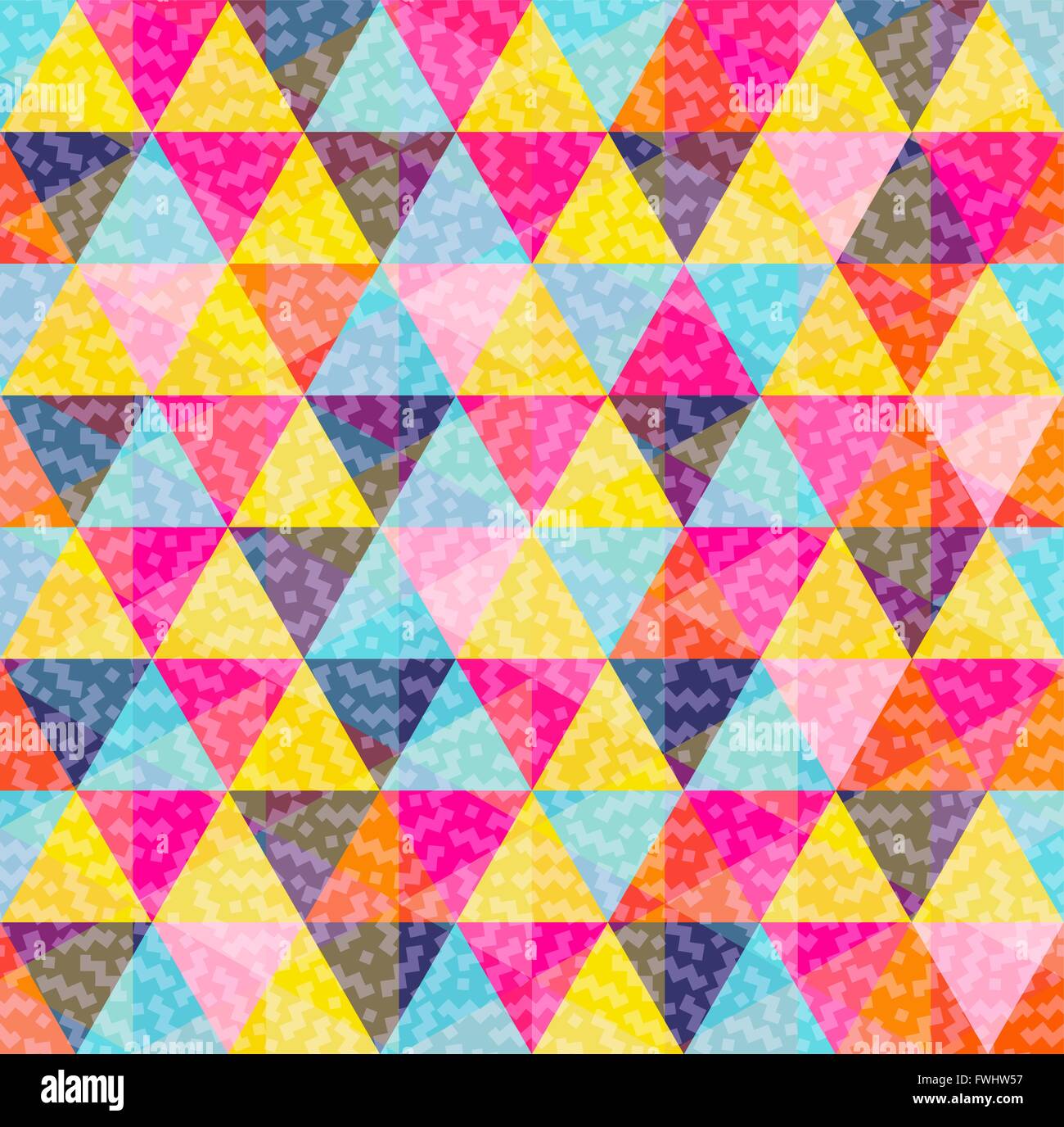 Abstract geometric seamless pattern, colorful triangles and zigzag ...