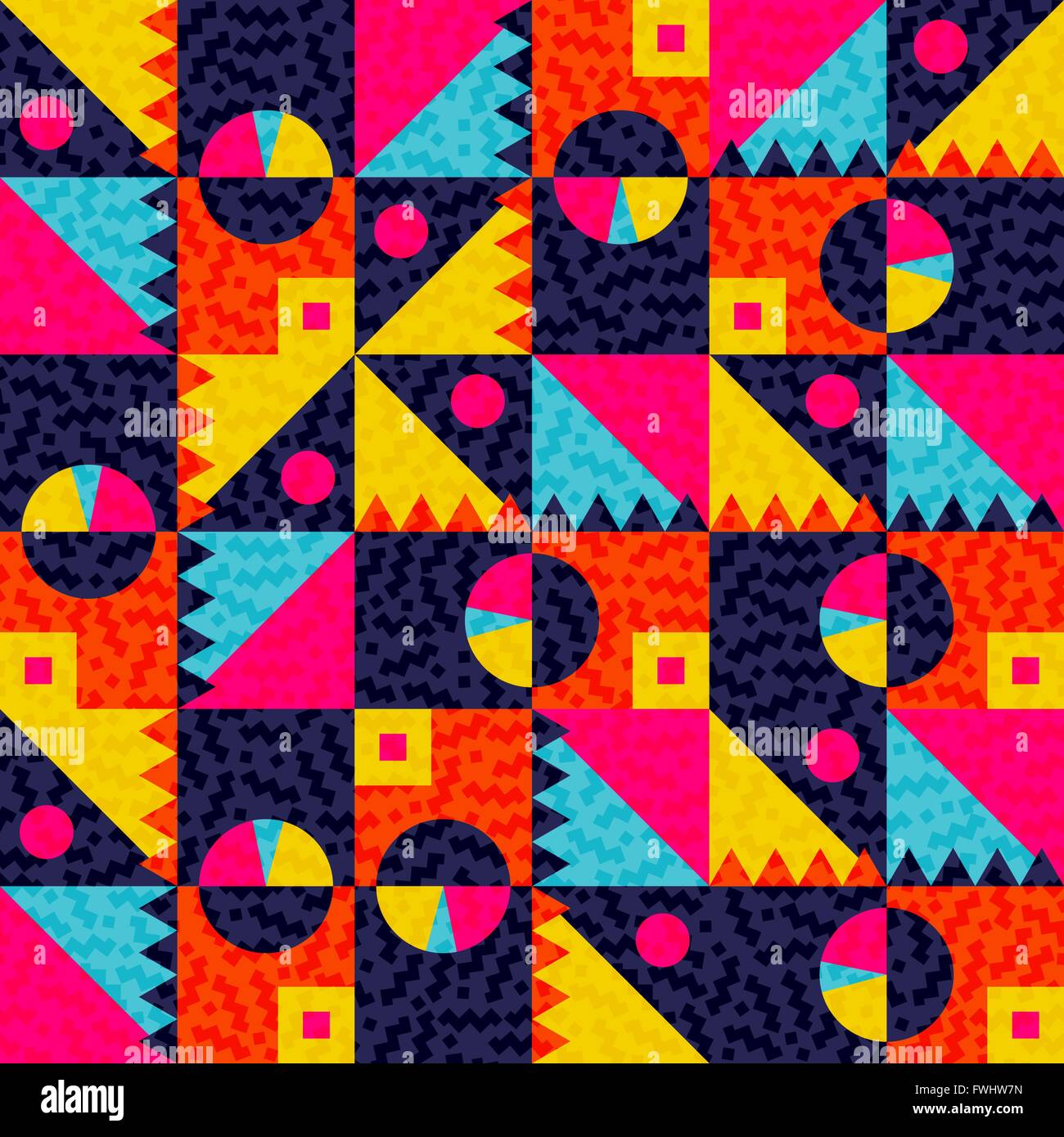Geometric shapes seamless pattern in vibrant summer colors, modern ... Geometric shapes seamless pattern in vibrant summer colors, modern ...