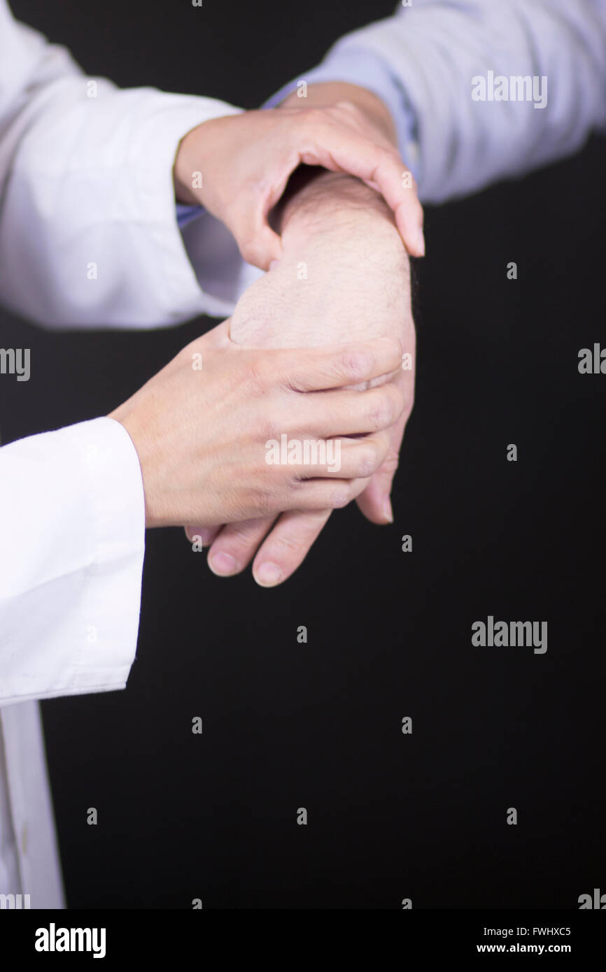 Traumatology and orthopedics surgeon in doctor and patient orthopedic ...