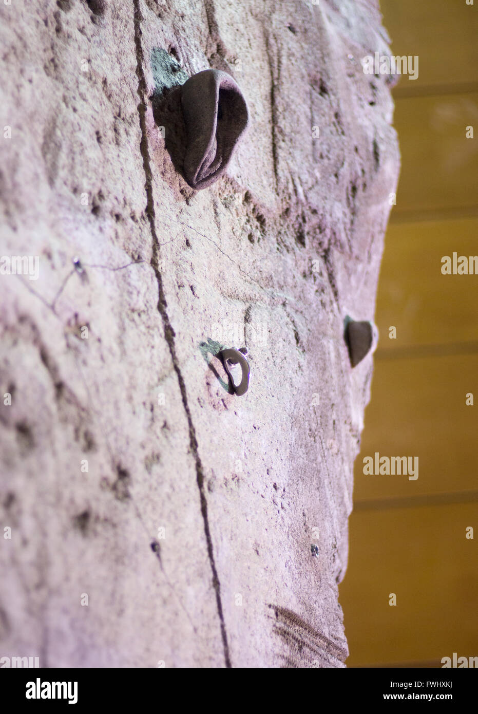 Indoor climbing wall training artificial rock with boulder hand and ...