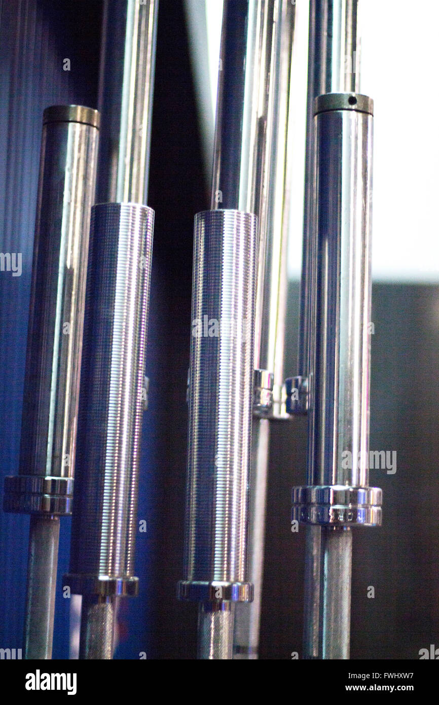 Olympic metal barbells in crossfit, bodybuilding and weight training ...