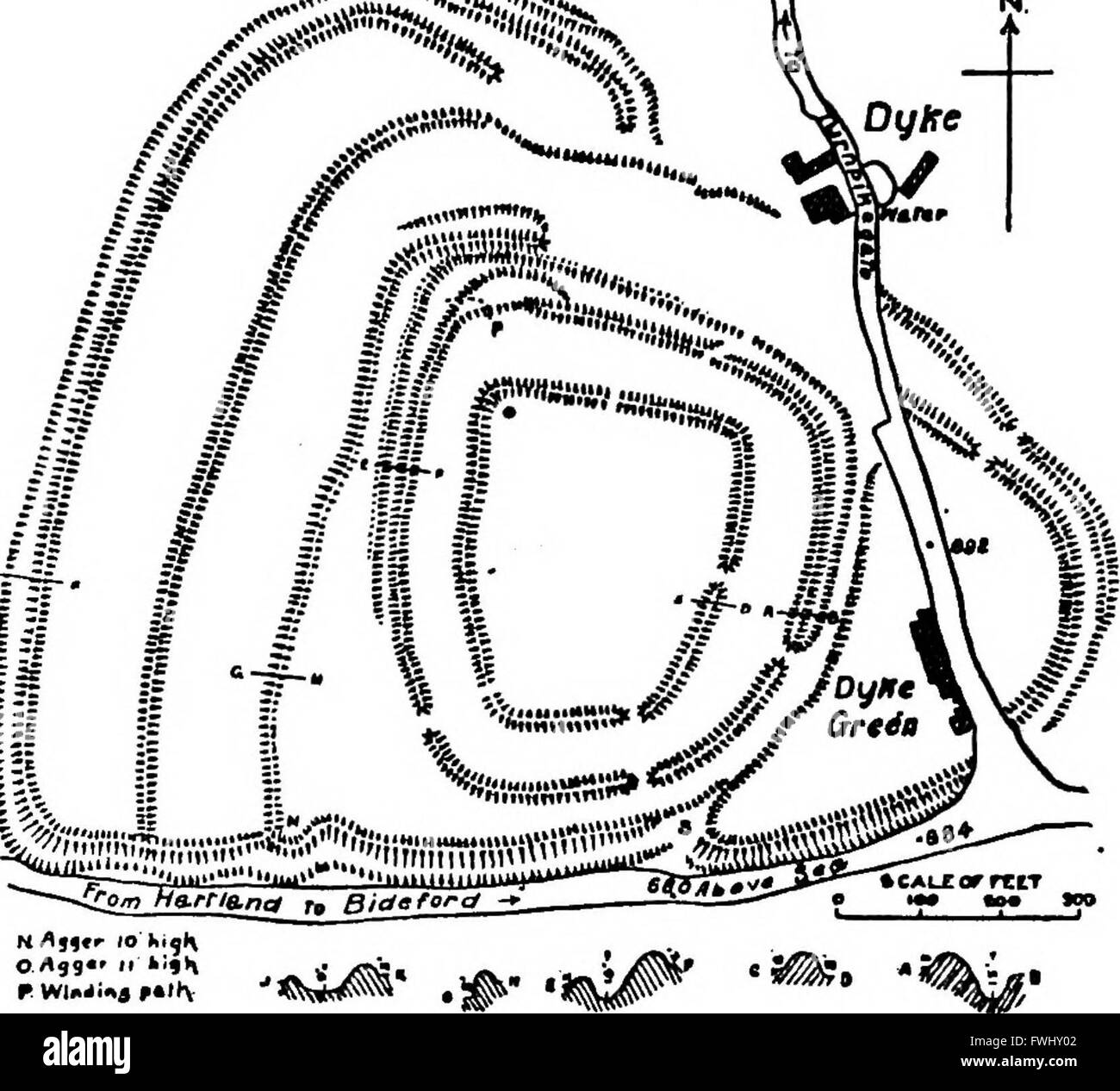 Old devon map Black and White Stock Photos & Images - Alamy