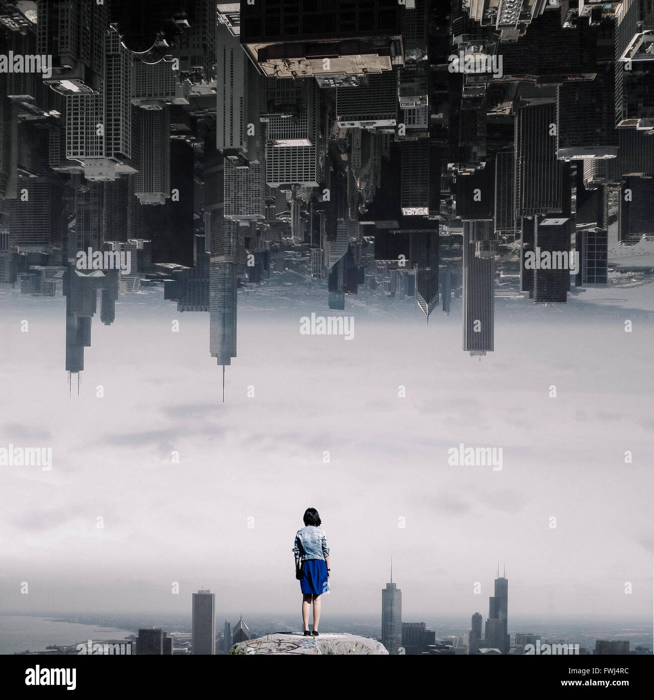 Person overlooking cityscape hi-res stock photography and images - Alamy