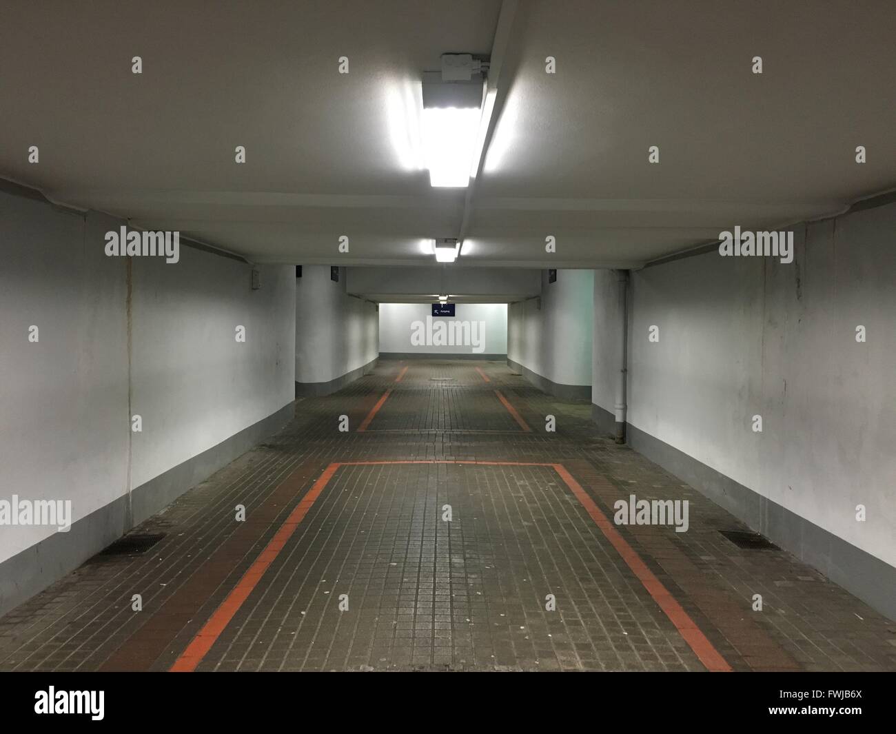 Illuminated Empty Subway Stock Photo - Alamy