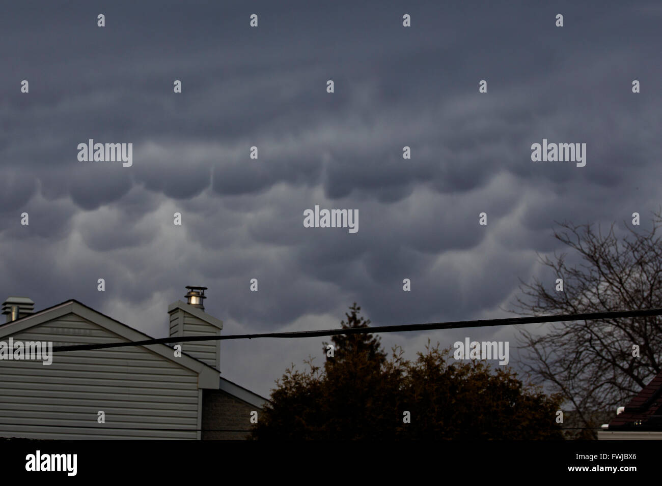 Mammatus clouds, also known as mammatocumulus Stock Photo - Alamy