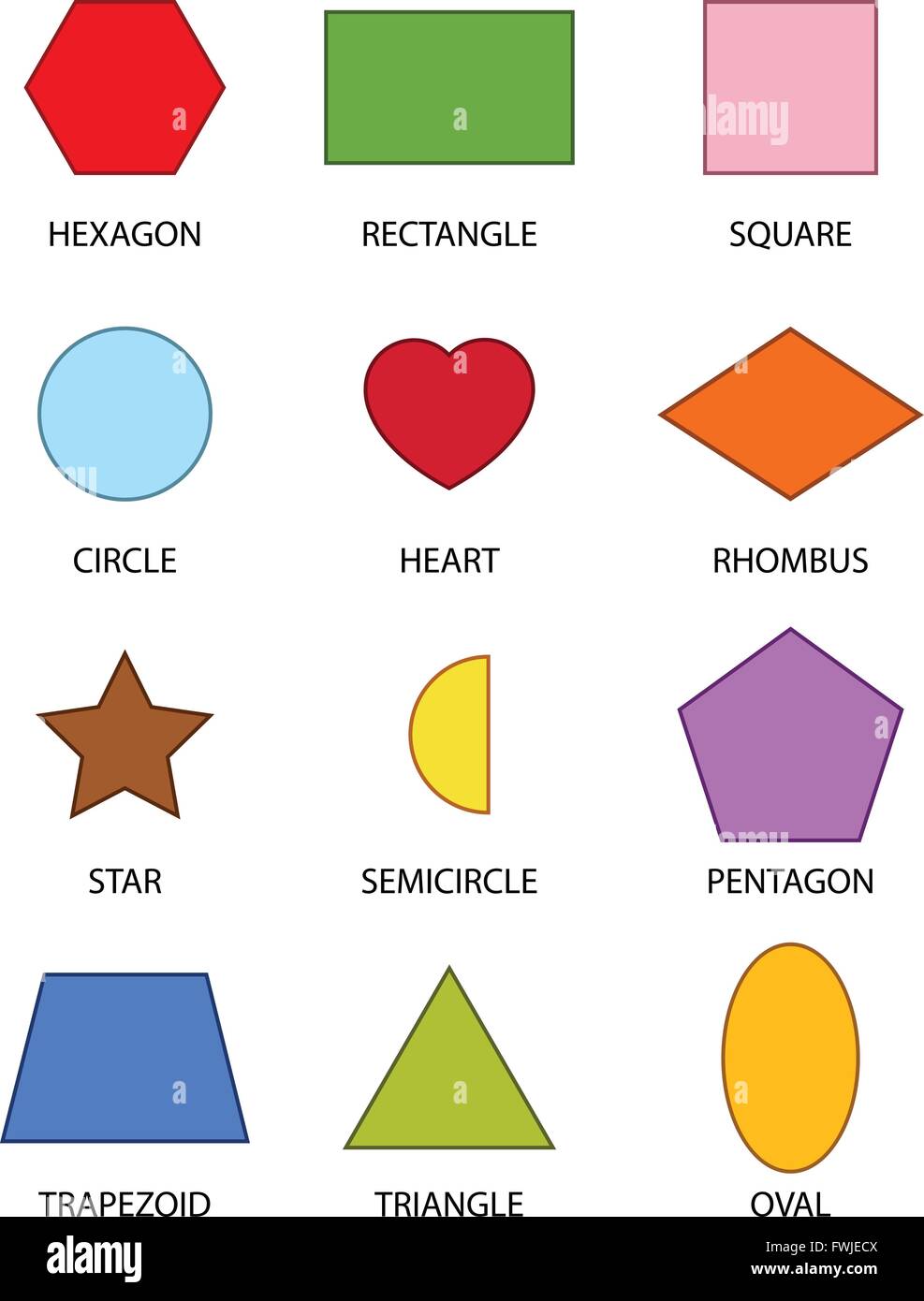 A set of 12 Colourful shape illustrations Stock Vector Image & Art - Alamy