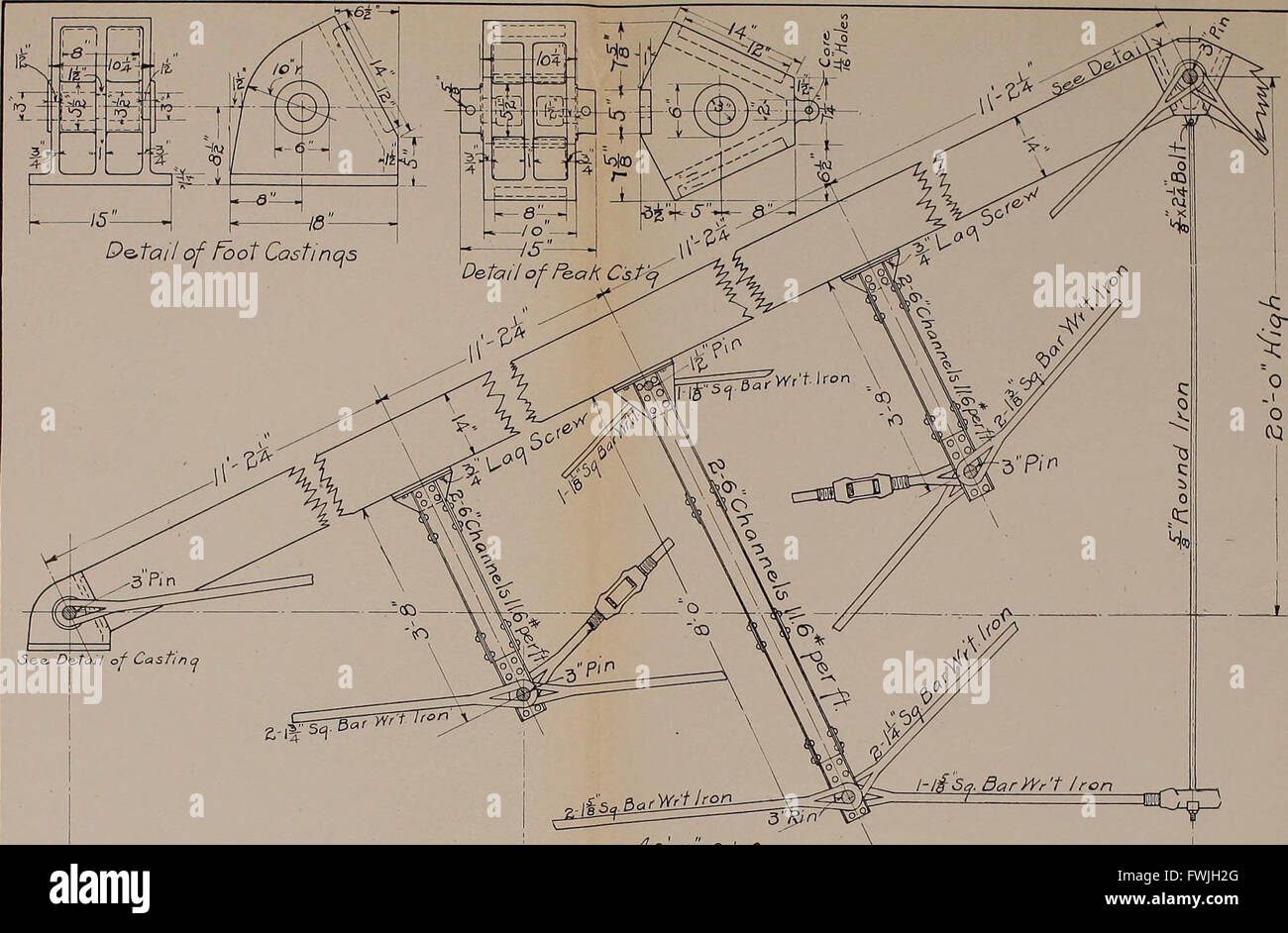 A 1907 textbook on structural drafting, focusing on the principles and ...