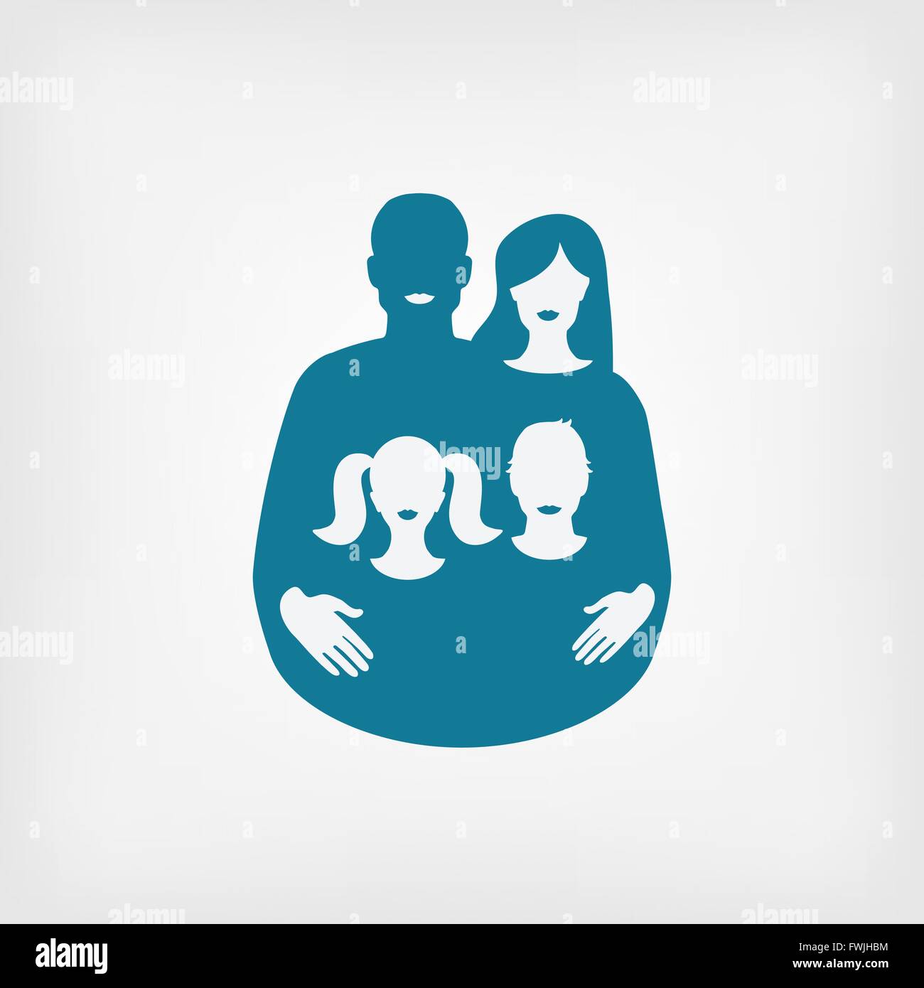 young family concept. father and mother with children. vector ...