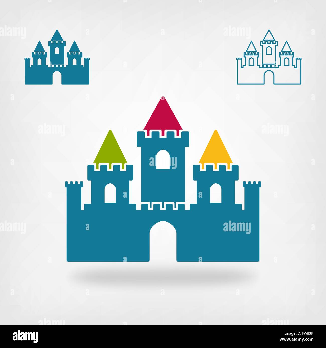 old castle with towers symbol. vector illustration - eps 10 Stock ...