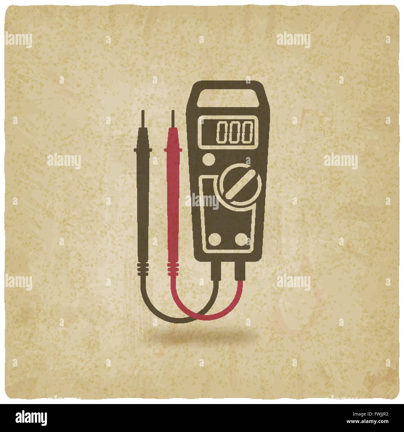 digital multimeter symbol old background - vector illustration. eps 10 ...
