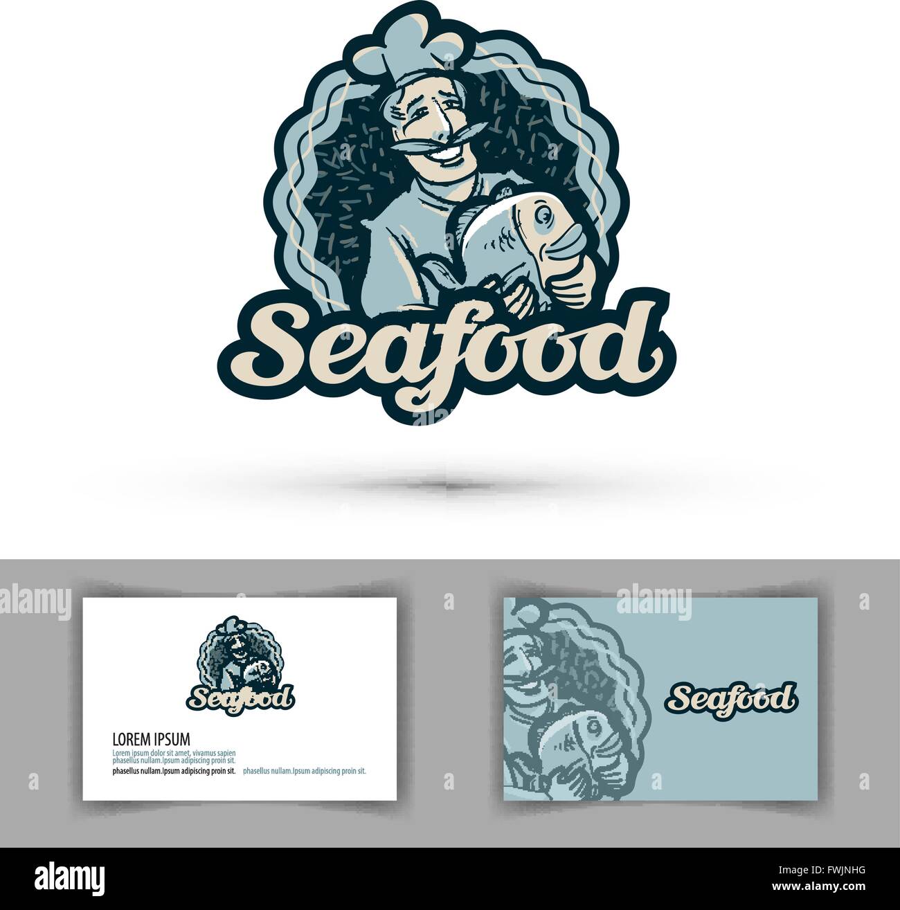 seafood vector logo. fresh fish, cooking or restaurant icon Stock ...