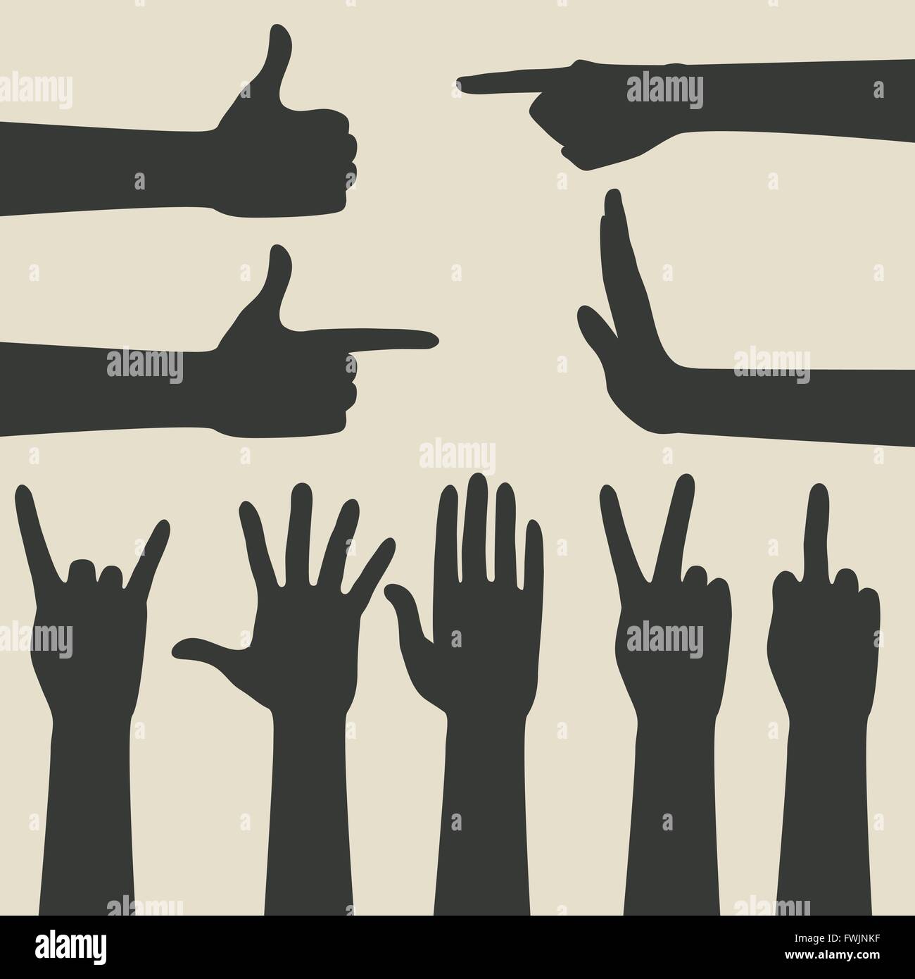 Hand gestures icons hi-res stock photography and images - Alamy