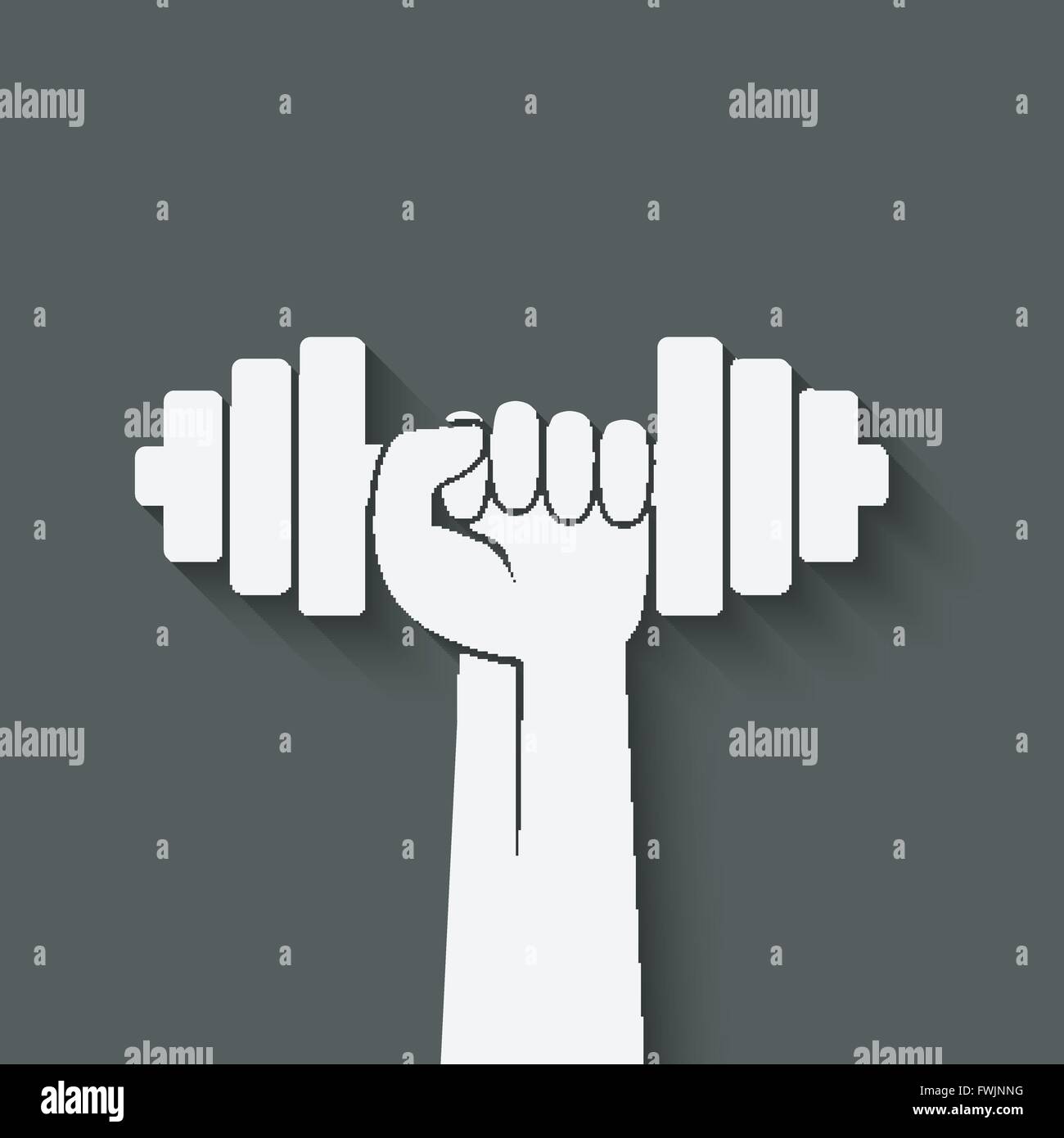 hand with dumbbell. fitness symbol. vector illustration - eps 10 Stock ...