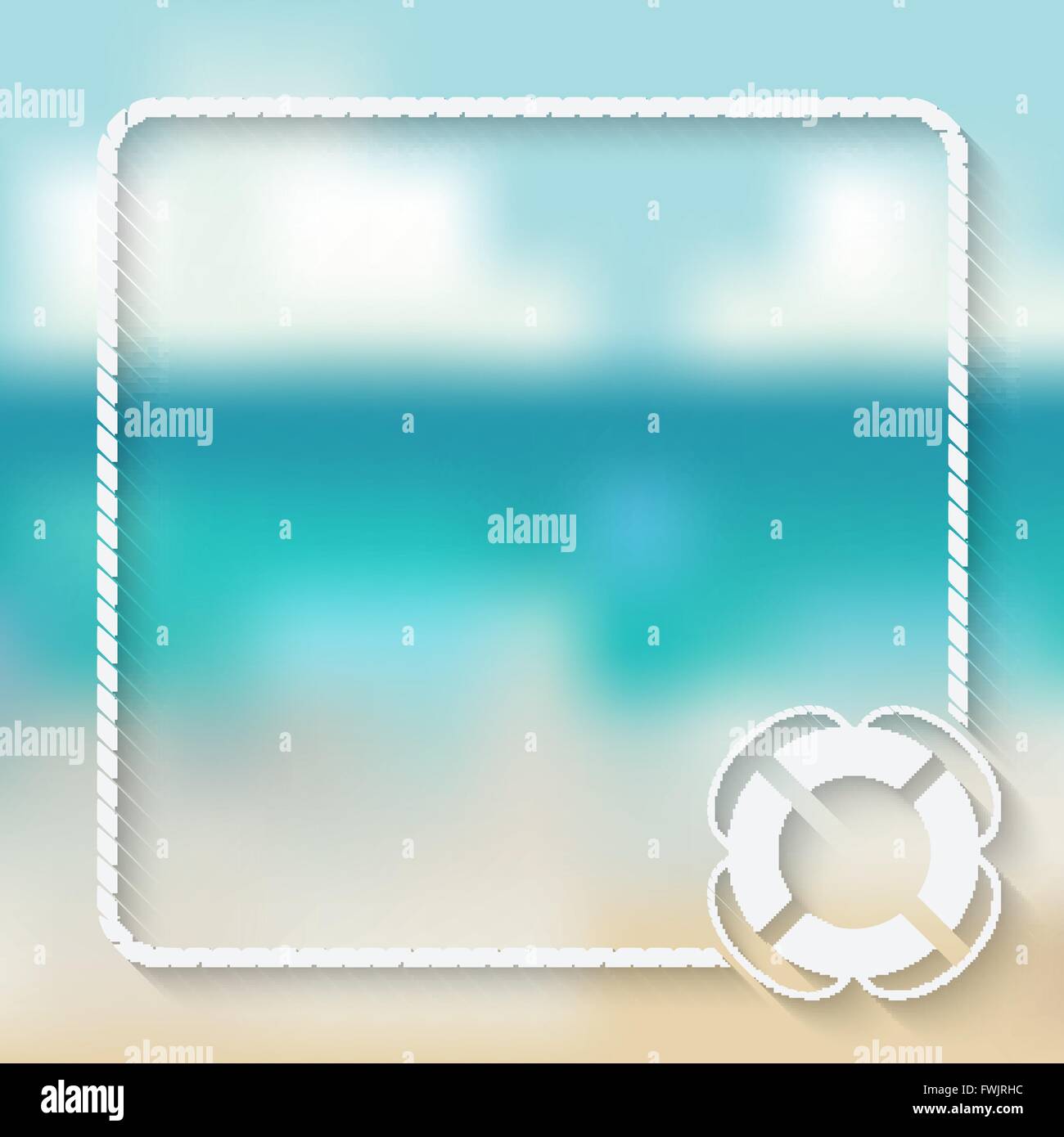 nautical card template with a lifebuoy - vector illustration. eps 10 ...