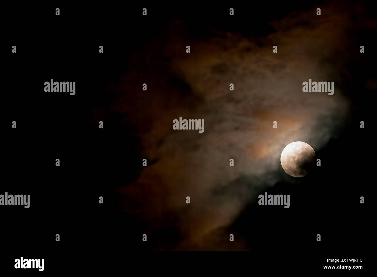 Full Moon Shining In The Darkness Sky, Lunar Eclipse Stock Photo - Alamy