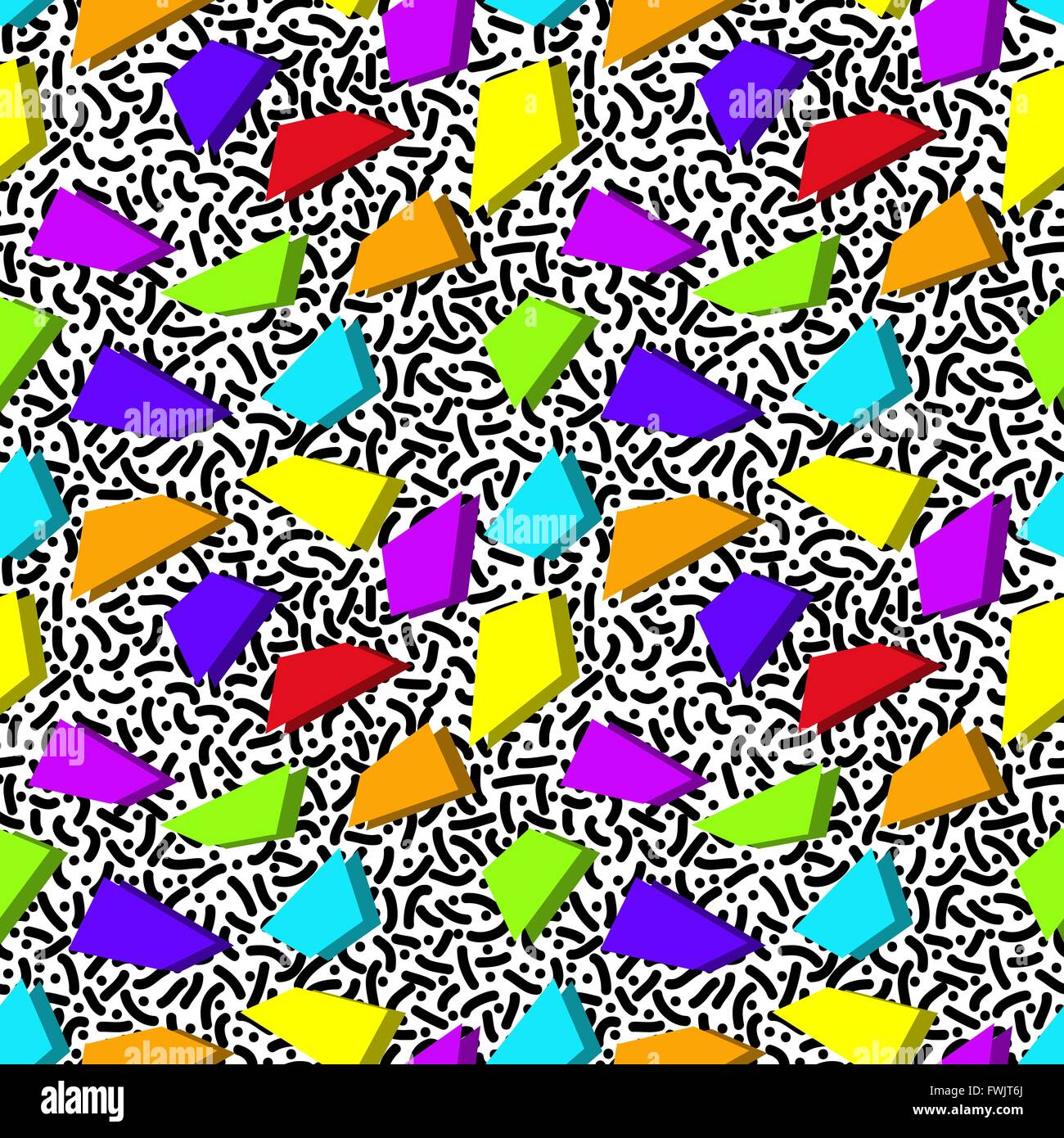 bright rainbow abstract seamless pattern in style of the 80s. vector ...
