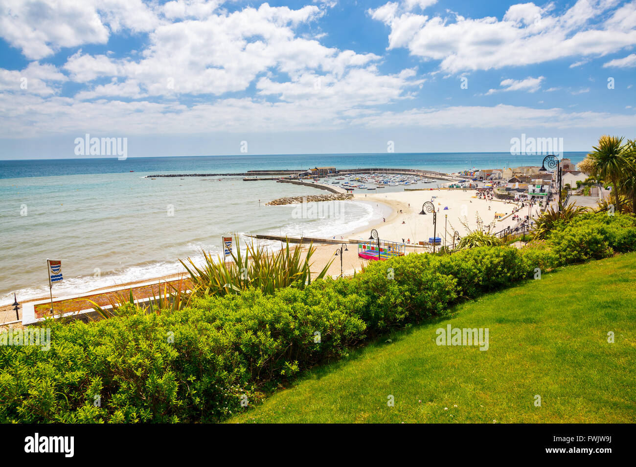 Views from Langmoor and Lister Gardens Lyme Regis Dorset England UK ...
