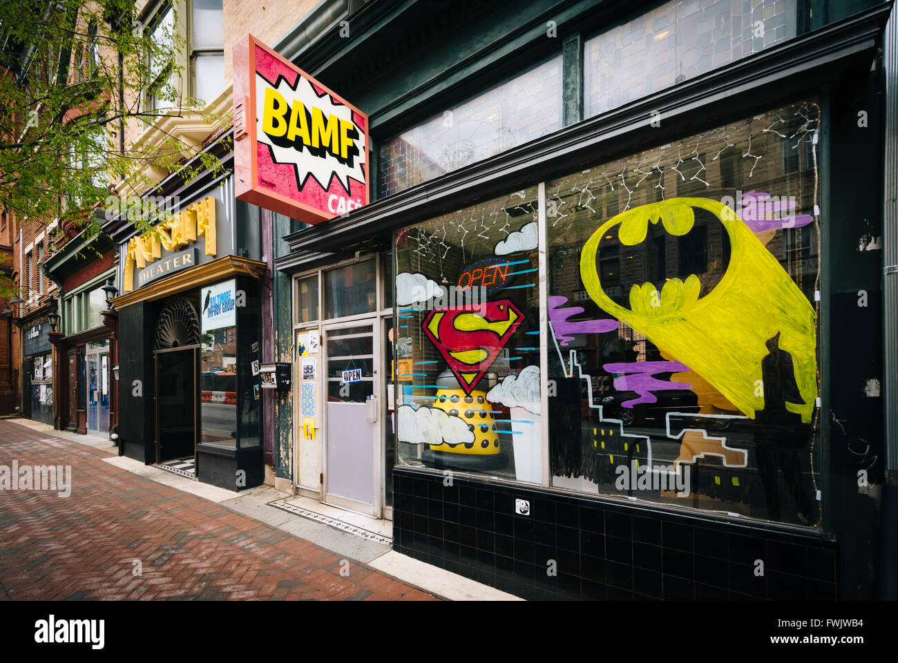 Shops along Charles Street in the Station North District of Baltimore ...