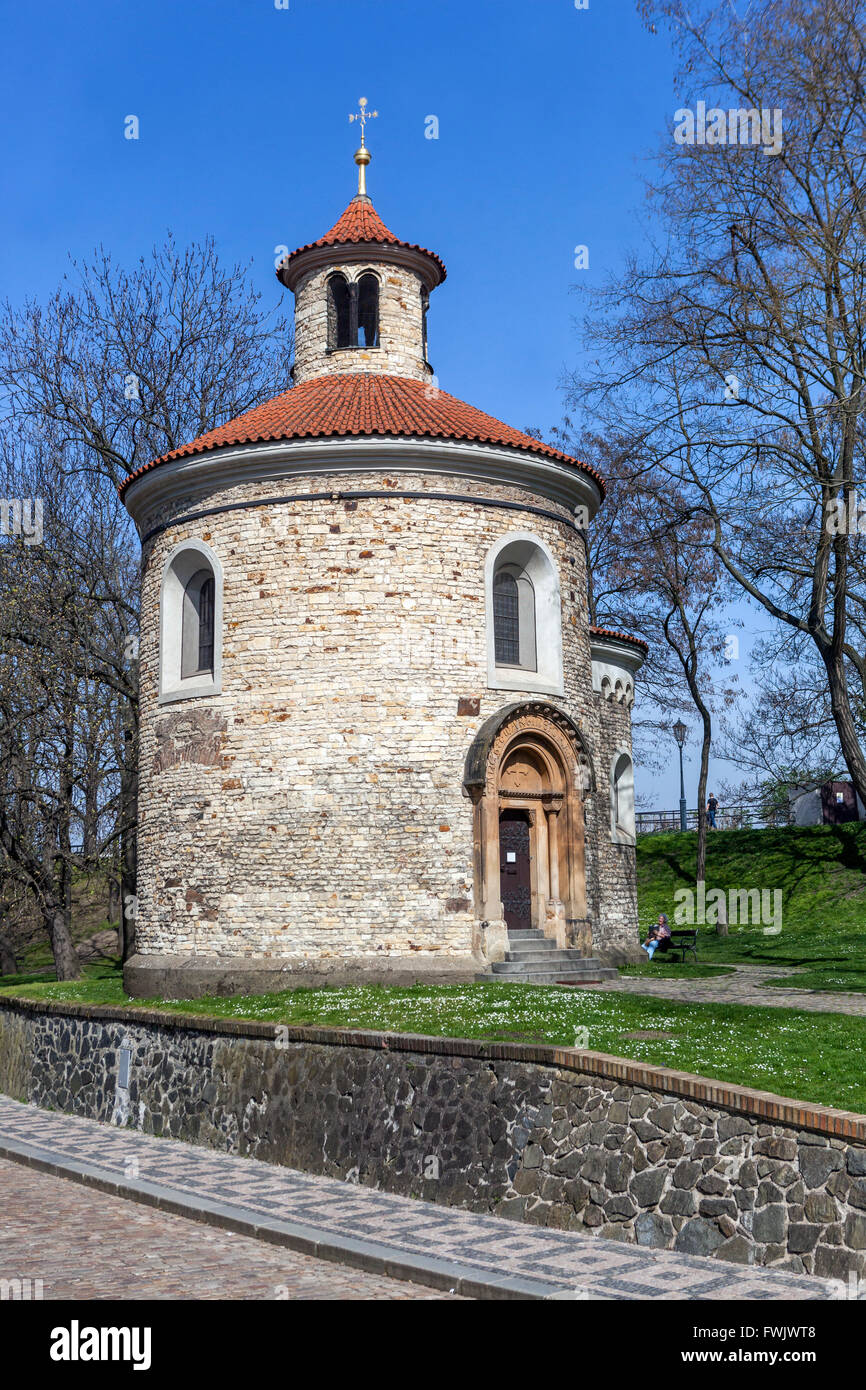 Rotunda of St Martin Prague Vysehrad building 11th Century Stock Photo ...